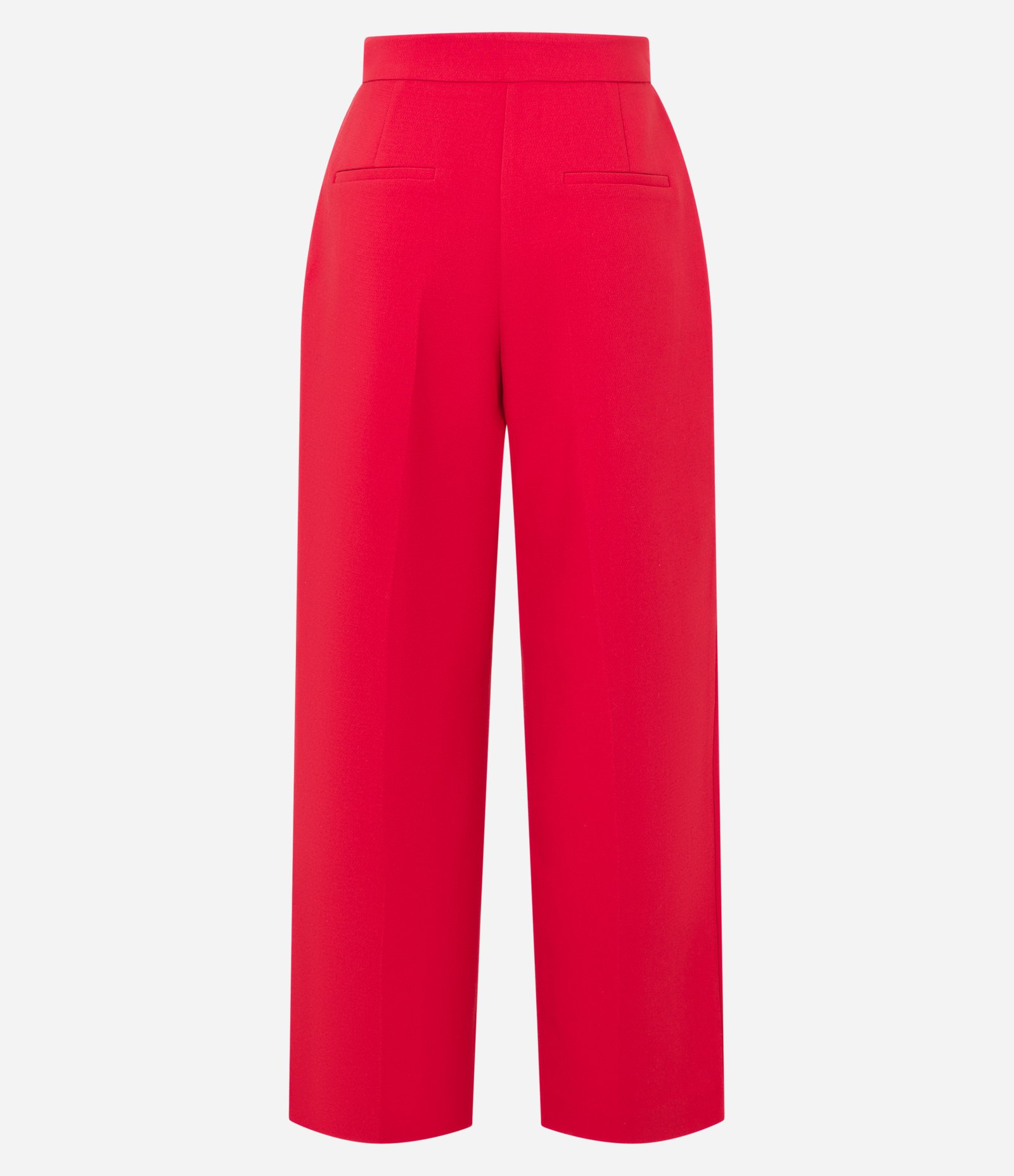 Calça Reta em Alfaiataria com Bolsos Frontais Vermelho