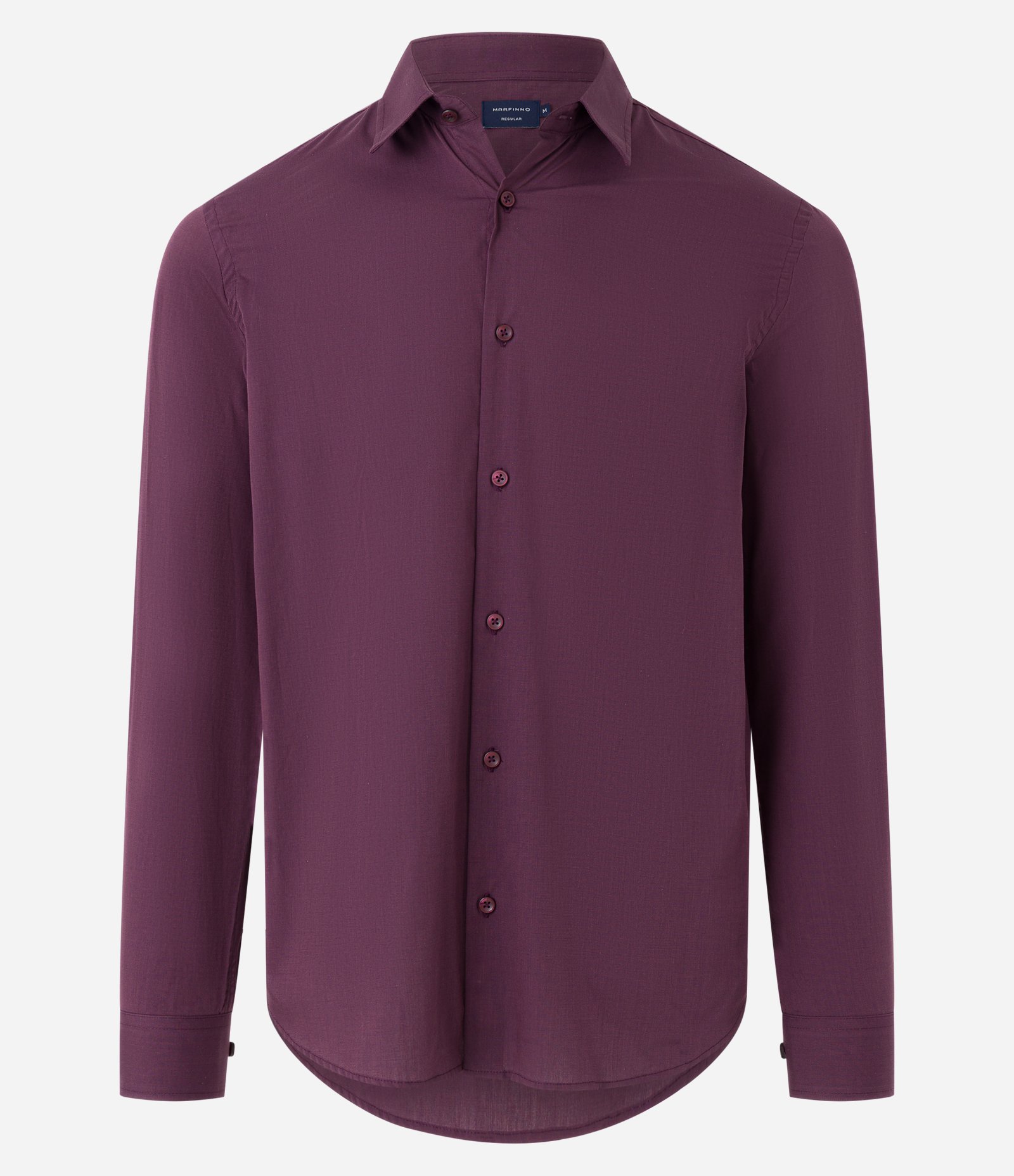 Camisa Regular em Algodão com Manga Longa Roxo