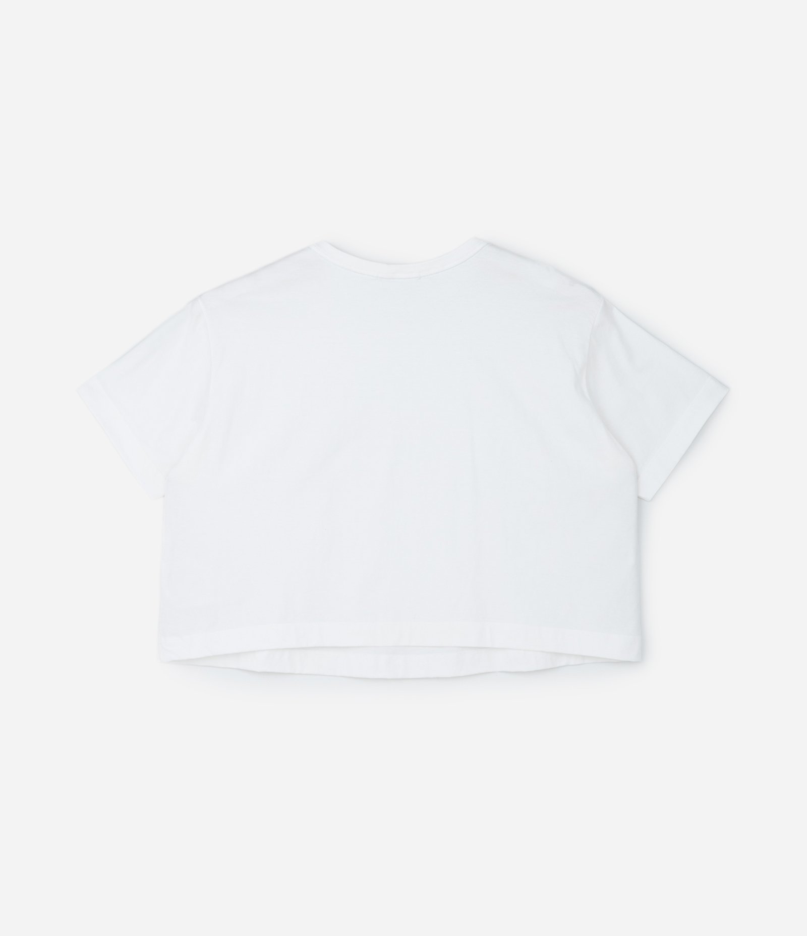 Blusa Cropped com Cava Deslocada e Strass Curve & Plus Size Branco Neve