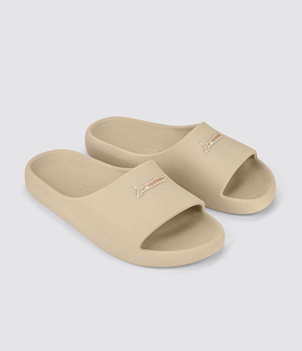 Chinelo Slide Drip Texturizado e com Etiqueta Rider Bege - Renner