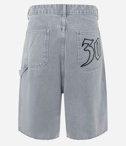 Bermuda Jorts Baggy em Sarja com Bordado 30praUm - Renner