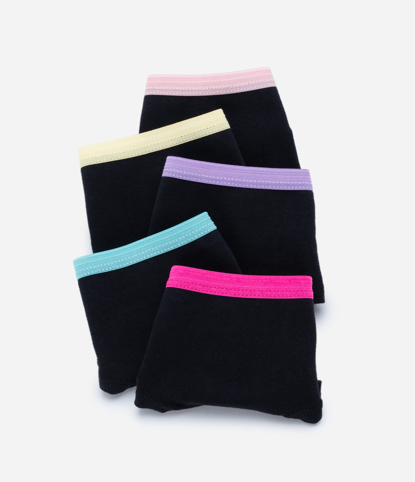 Kit 05 Calcinhas Boxer Infantil com Cós Contrastante - Tam 5 a 14 Anos ...