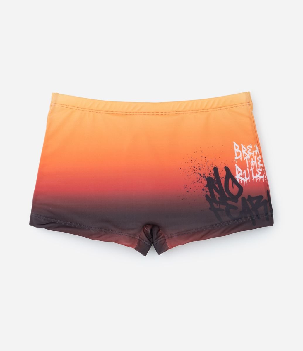 Sunga Boxer Infantil com Estampa Degradê e Detalhe em Grafite - Tam 5 a ...