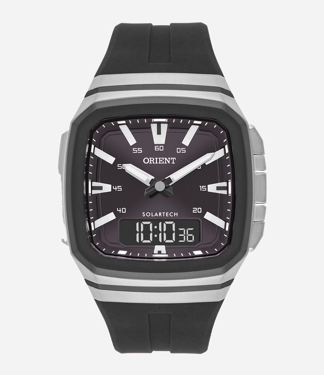 Relógio Orient Masculino Anadigi Solartech Preto