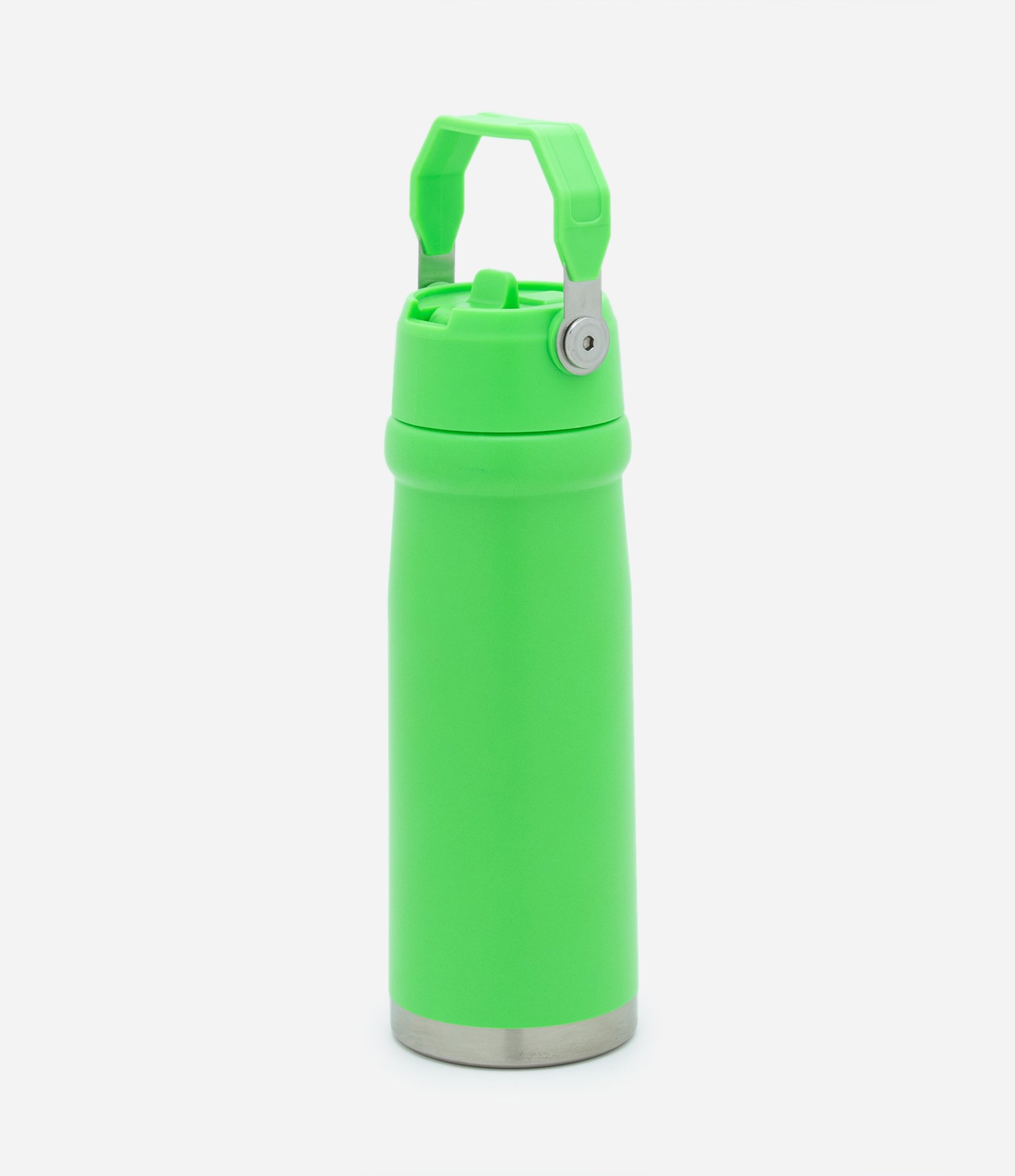 Garrafa Térmica em Metal com Alça e Canudo 900ml Verde