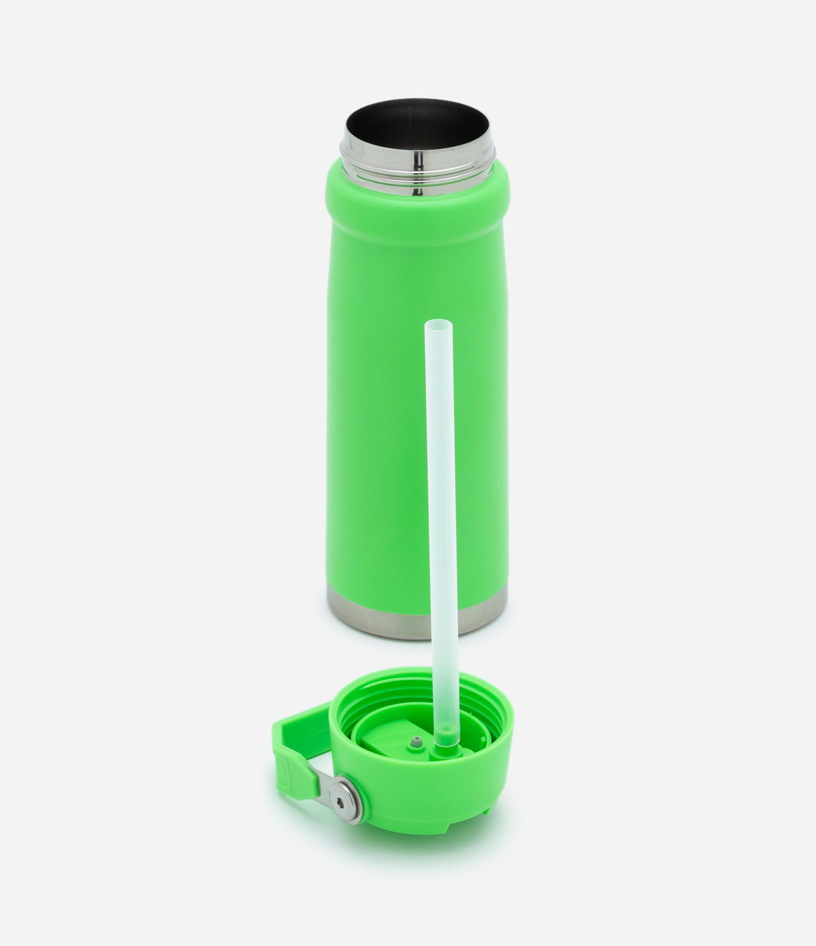 Garrafa Térmica em Metal com Alça e Canudo 900ml Verde