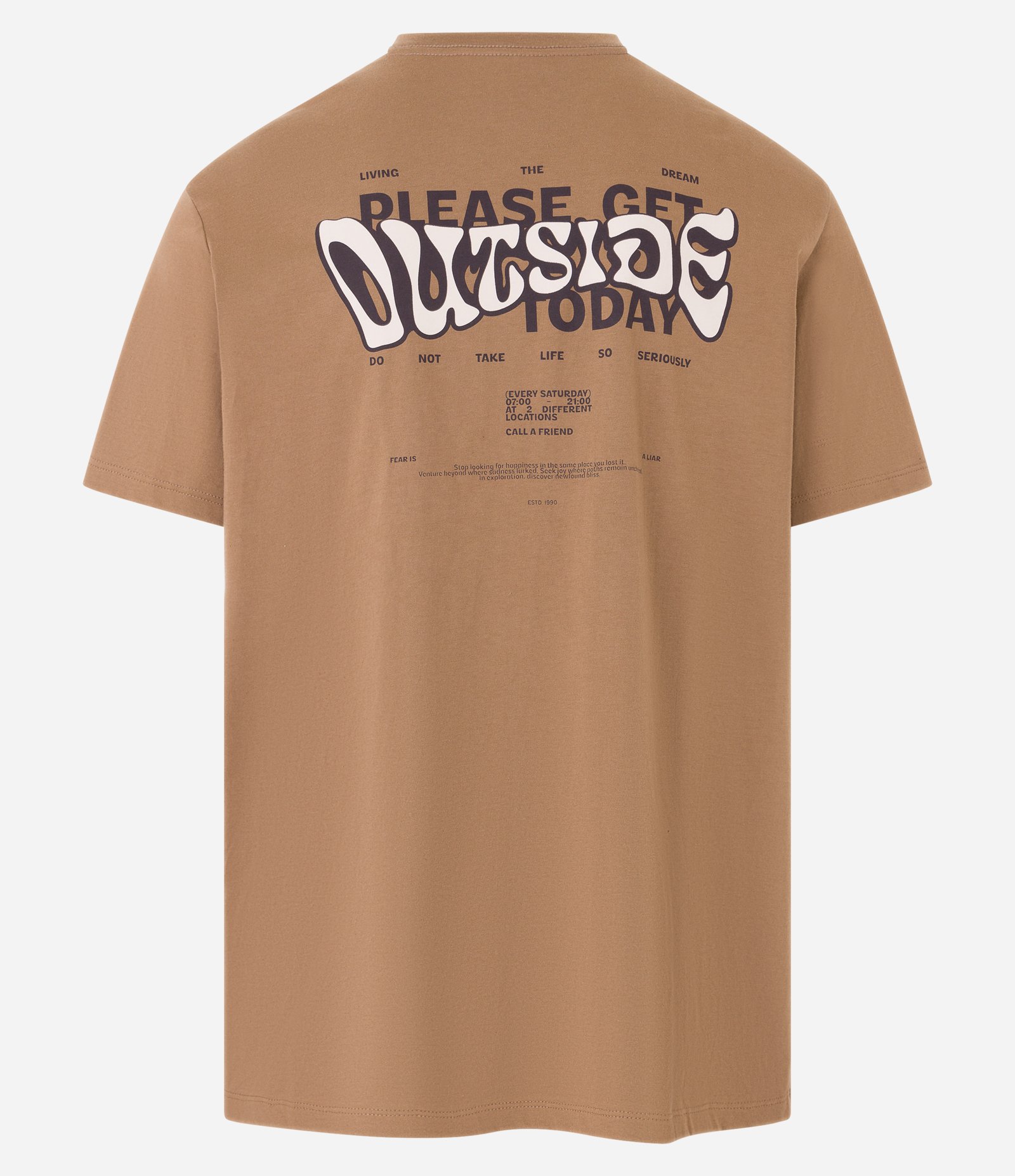 Camiseta Comfort em Algodão com Lettering Outside Marrom