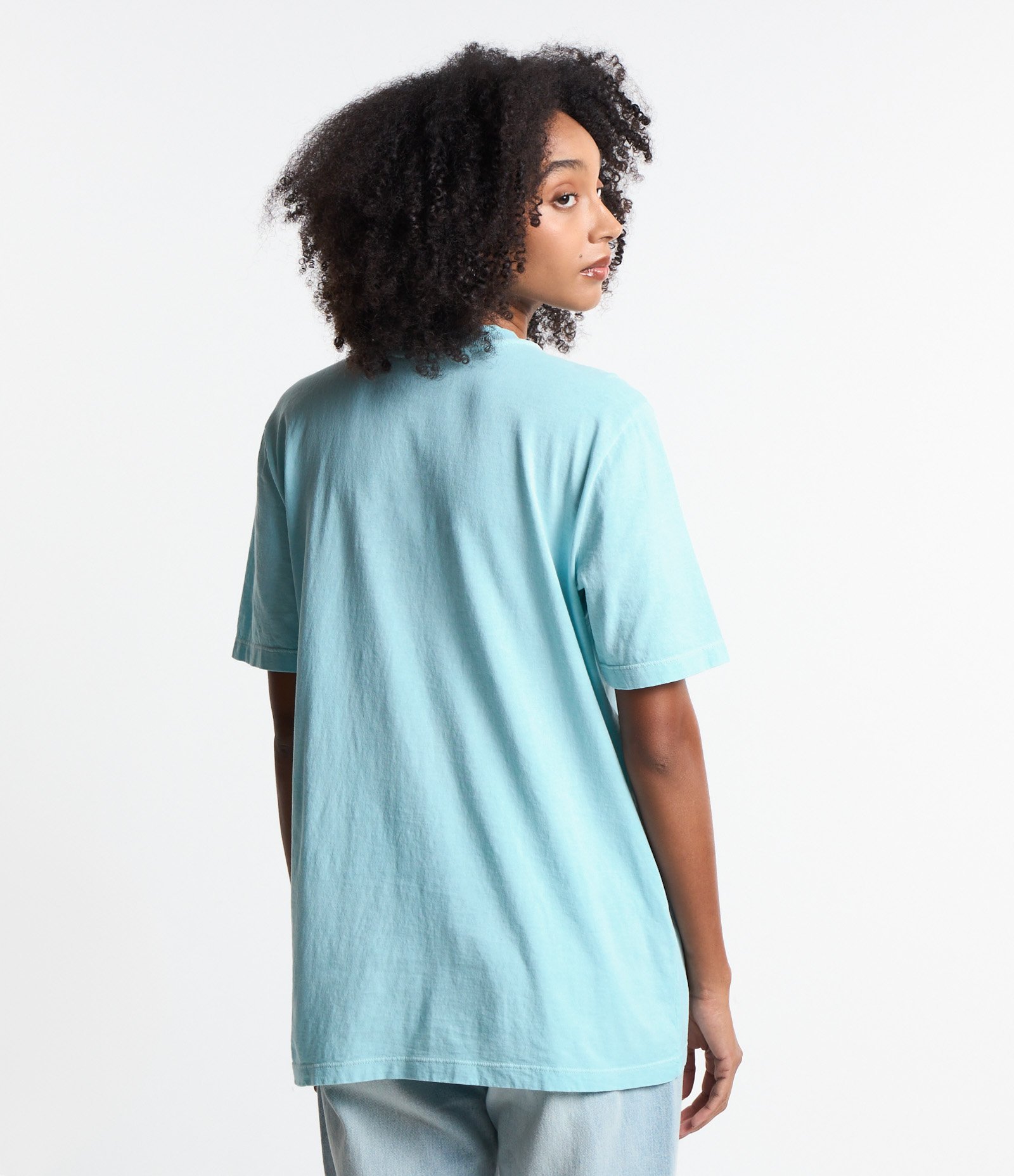 Camiseta Alongada em Algodão com Estampa Forfun Azul