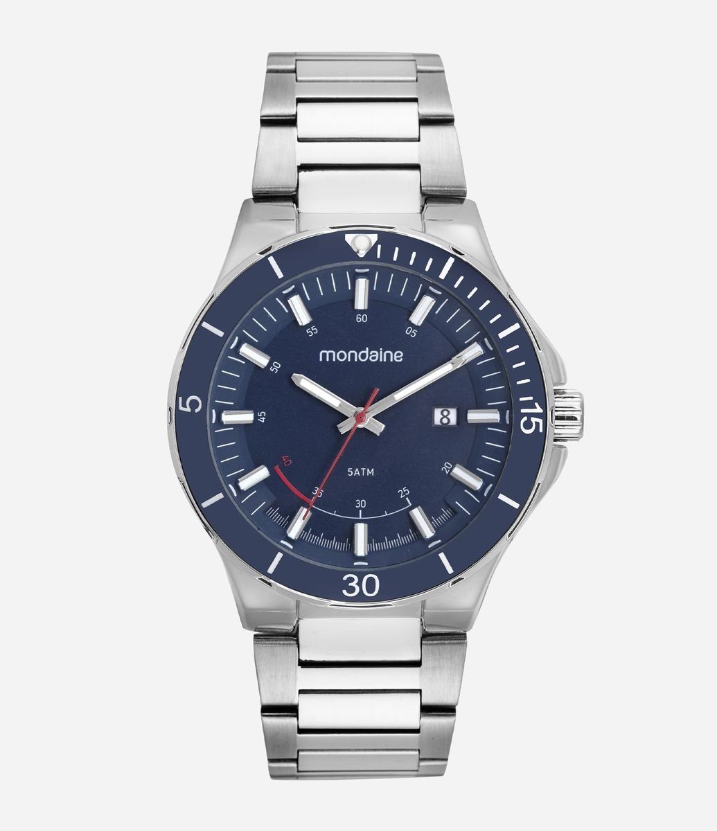 Relógio Mondaine Masculino Analógico Prata