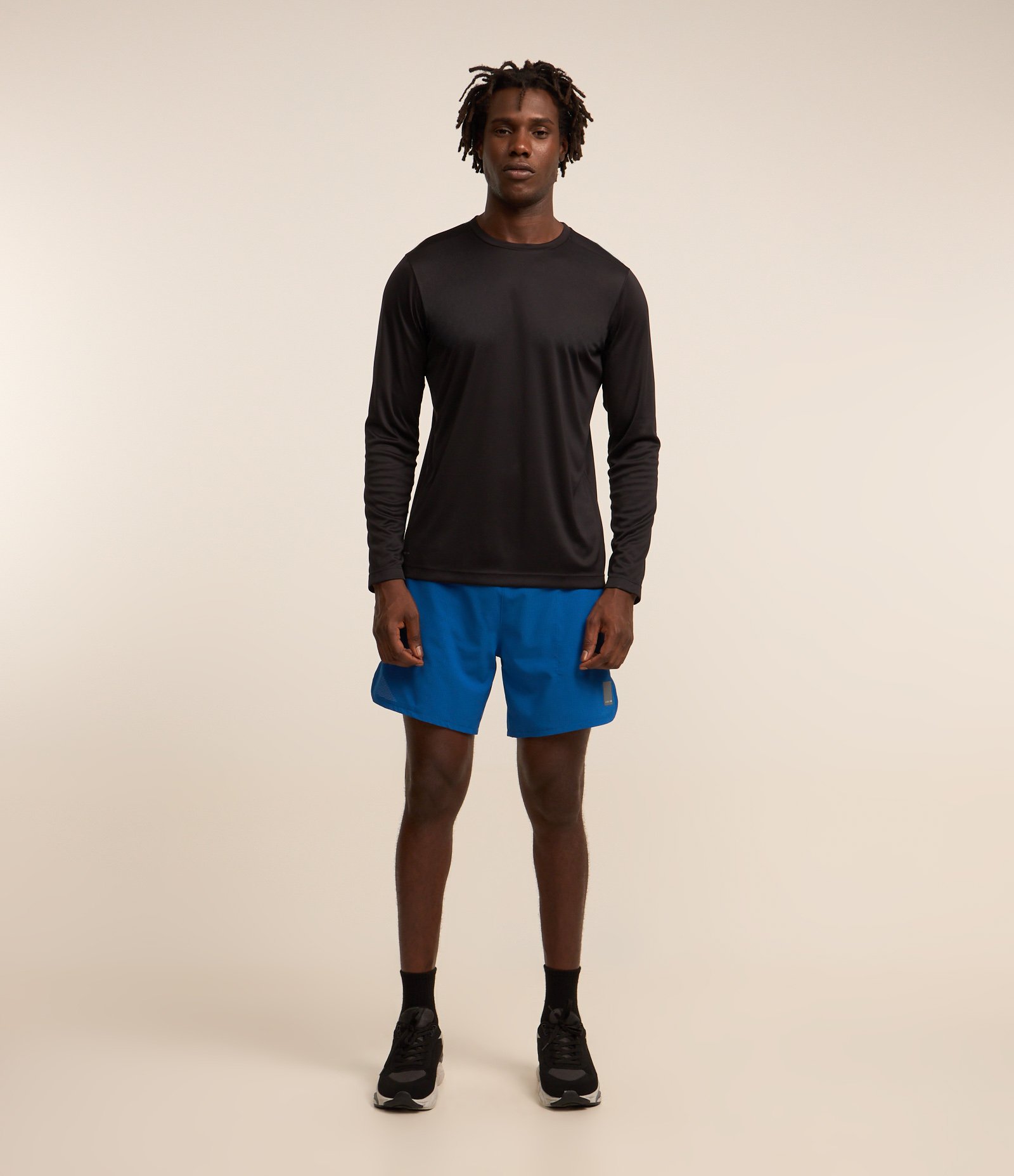 Bermuda Running Esportivo com Cós Elástico Azul