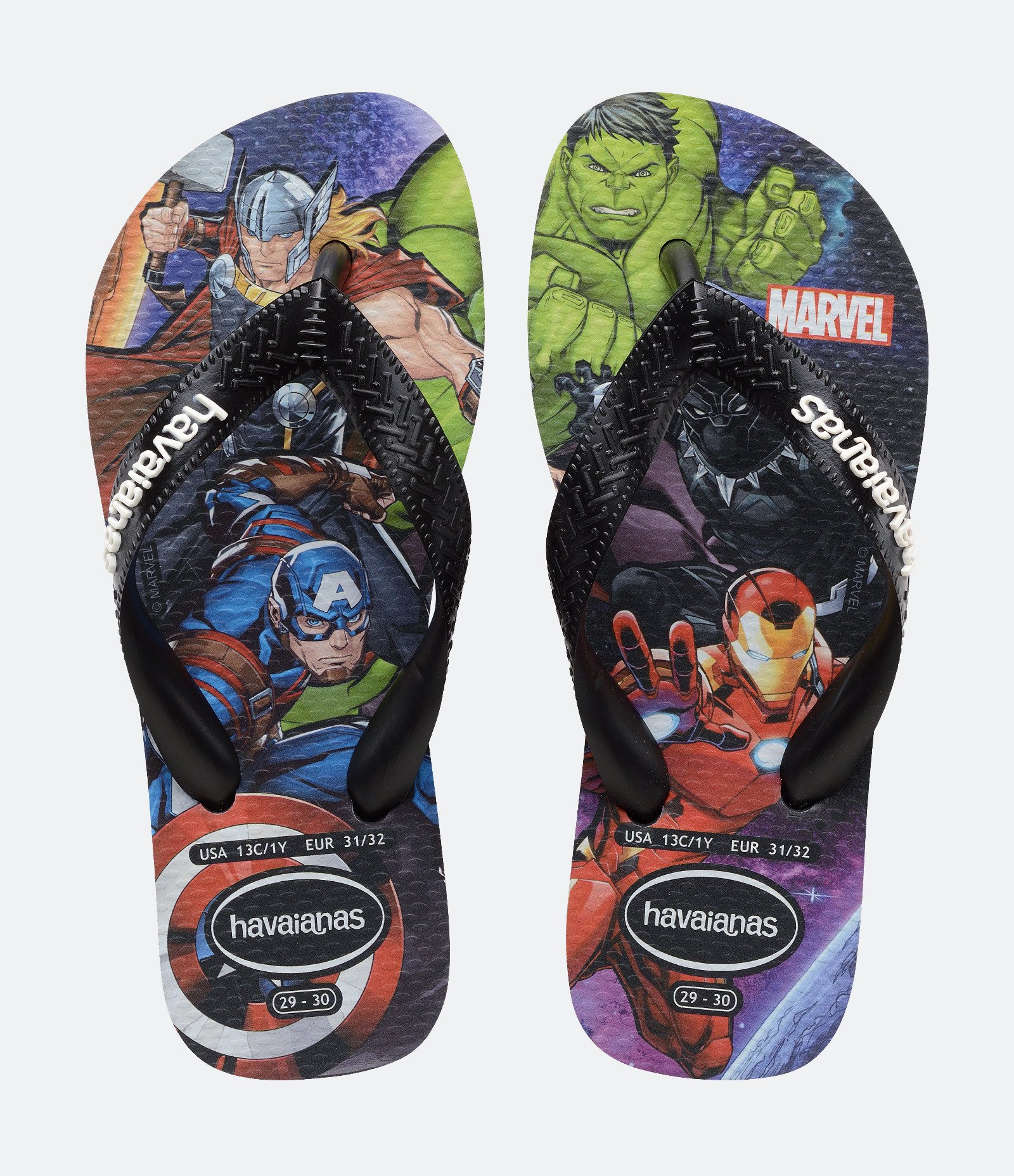 Chinelo Infantil Top com Estampa da Marvel II Havaianas - Tam 23 ao 36 Preto