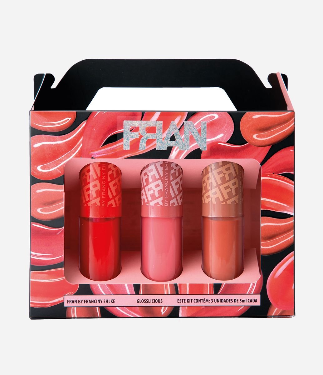 Kit com 03 Glosses Glosslicious Fran By Franciny Ehlke KIT - Renner