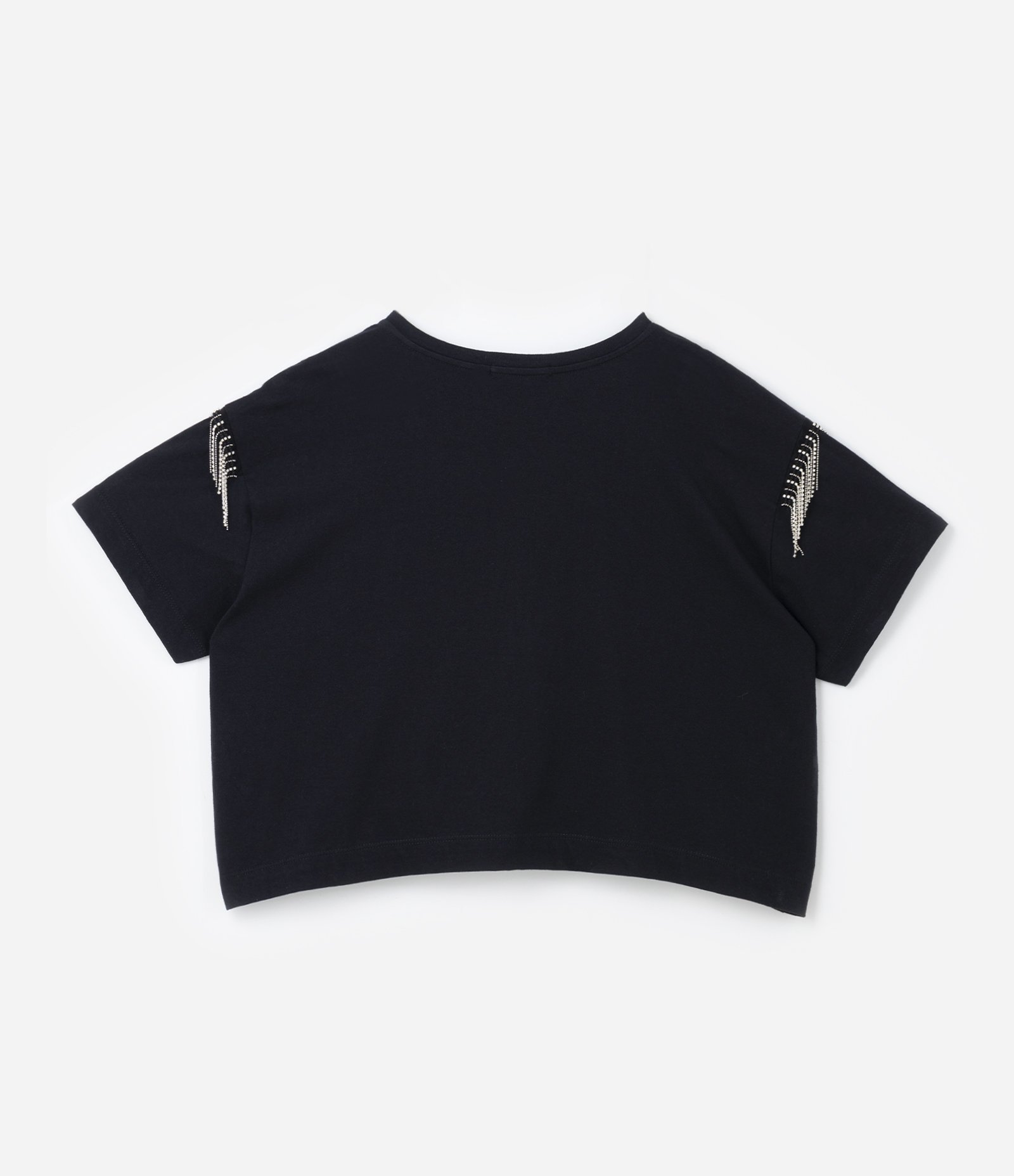 Blusa em Algodão com Strass nos Ombros Curve & Plus Size Preto