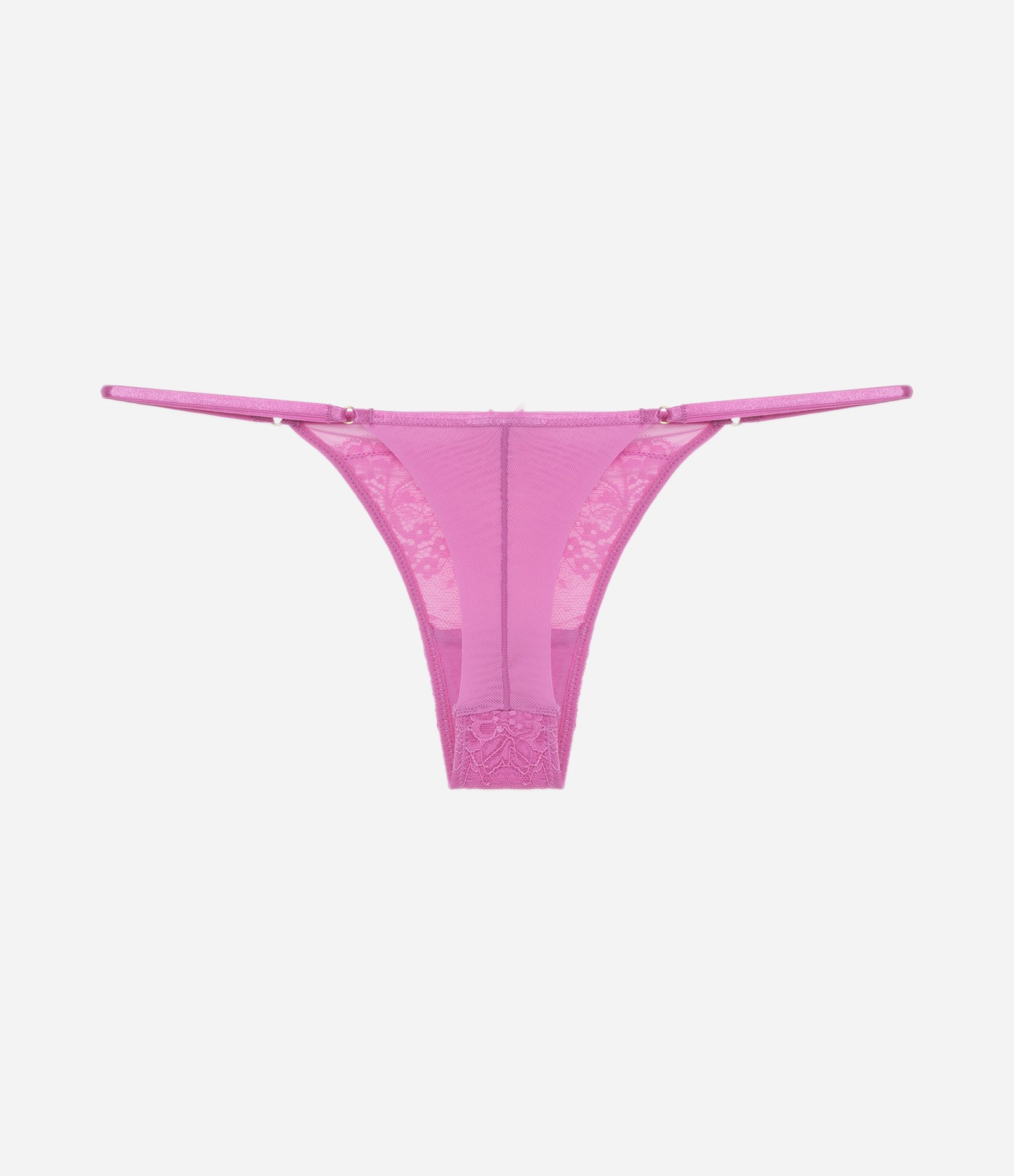 Calcinha String Fio Duplo Renda Rosa