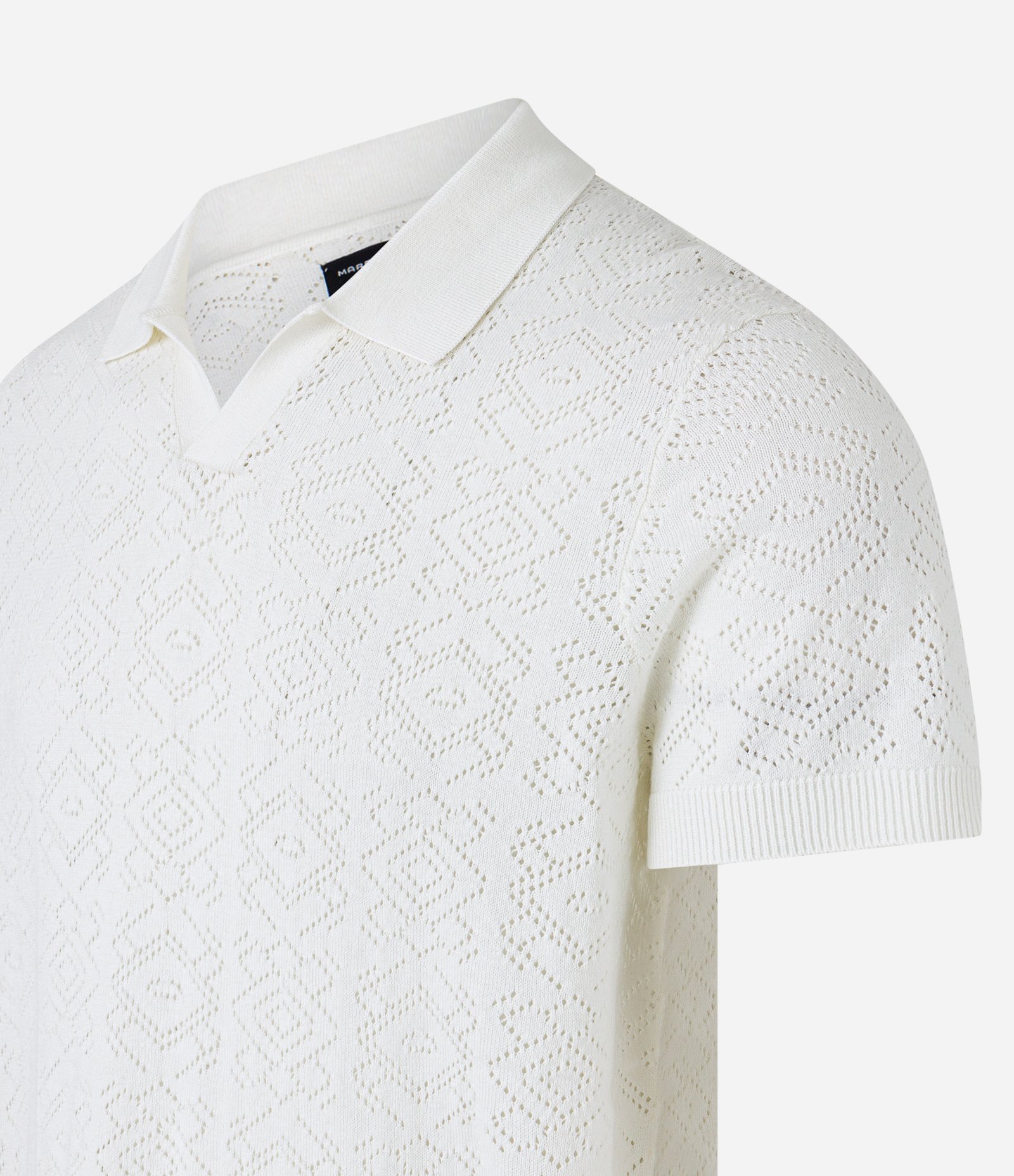 Camisa Polo em Tricô com Textura Branco