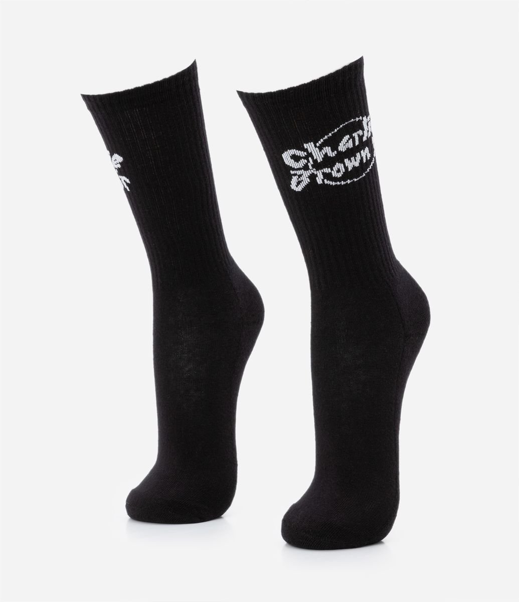 Meia Cano Longo com Estampa Charlie Brown Jr Preto - Renner