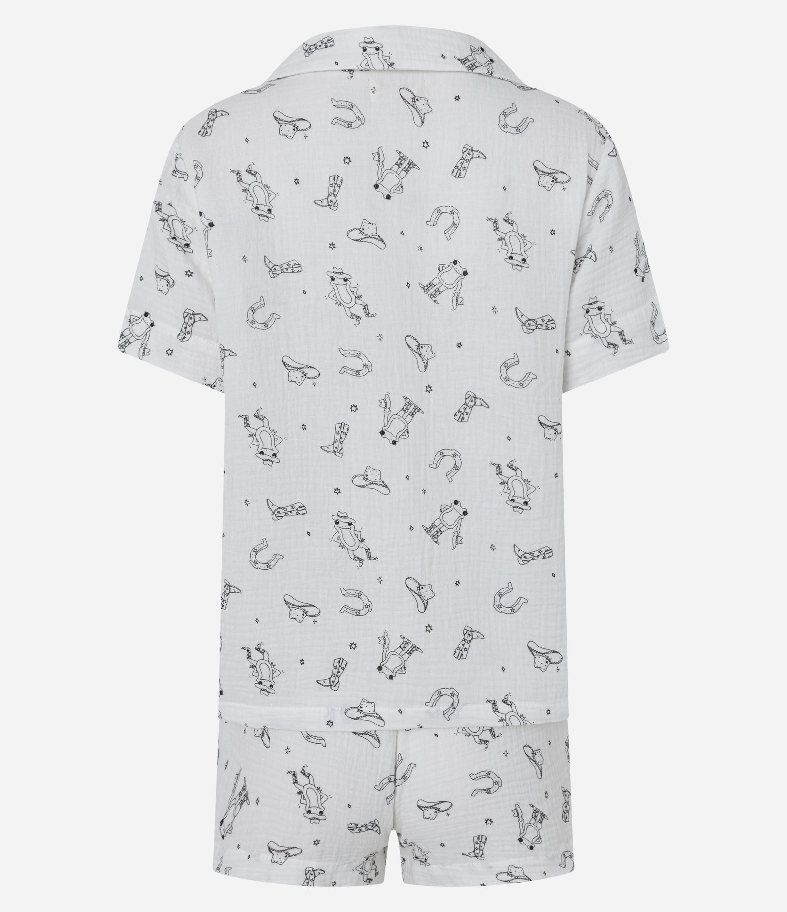 Pijama Short Doll Texturizado Manga Curta em Algodão com Estampa de ...