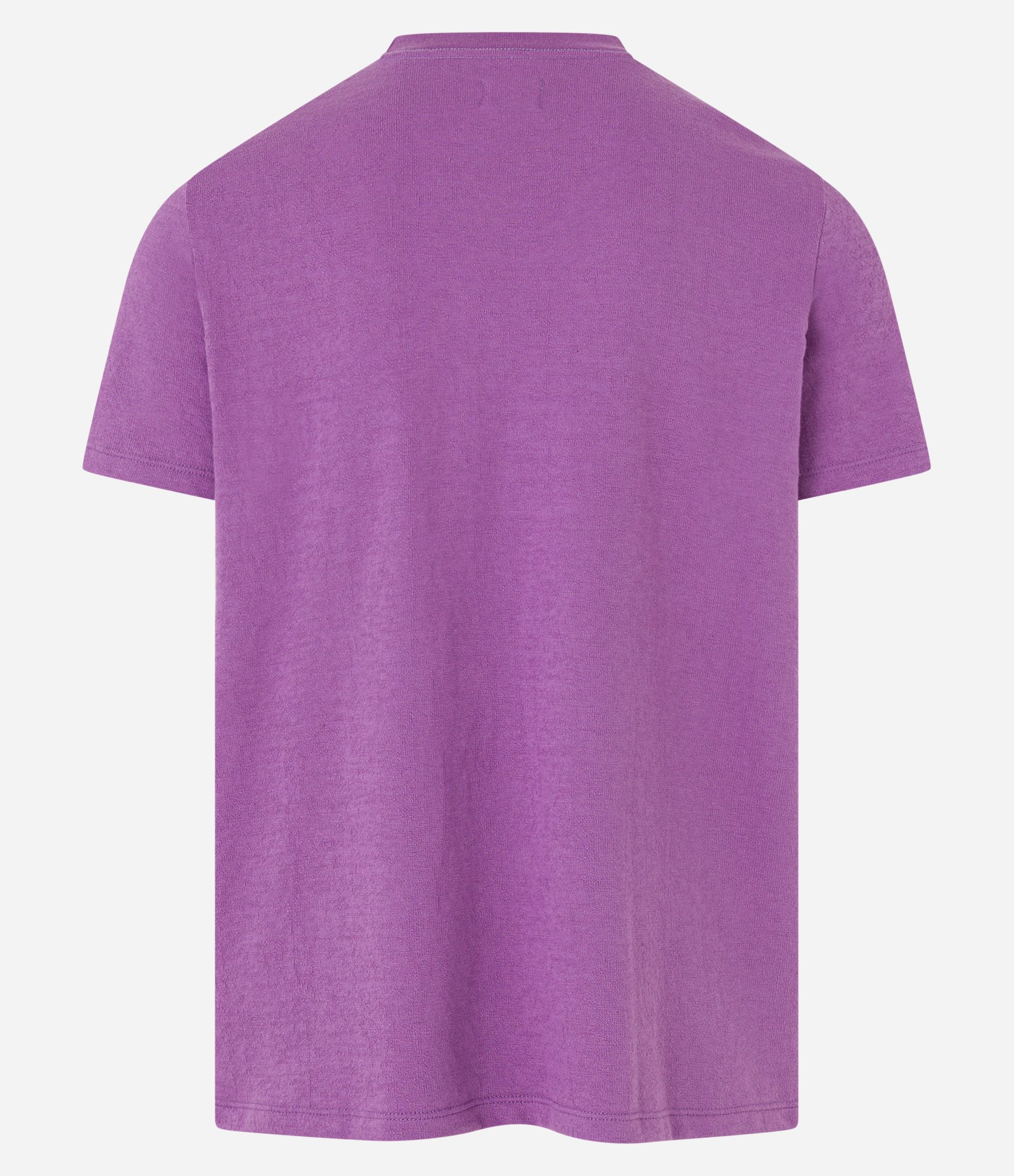 Camiseta Regular em Algodão com Bordado Roxo