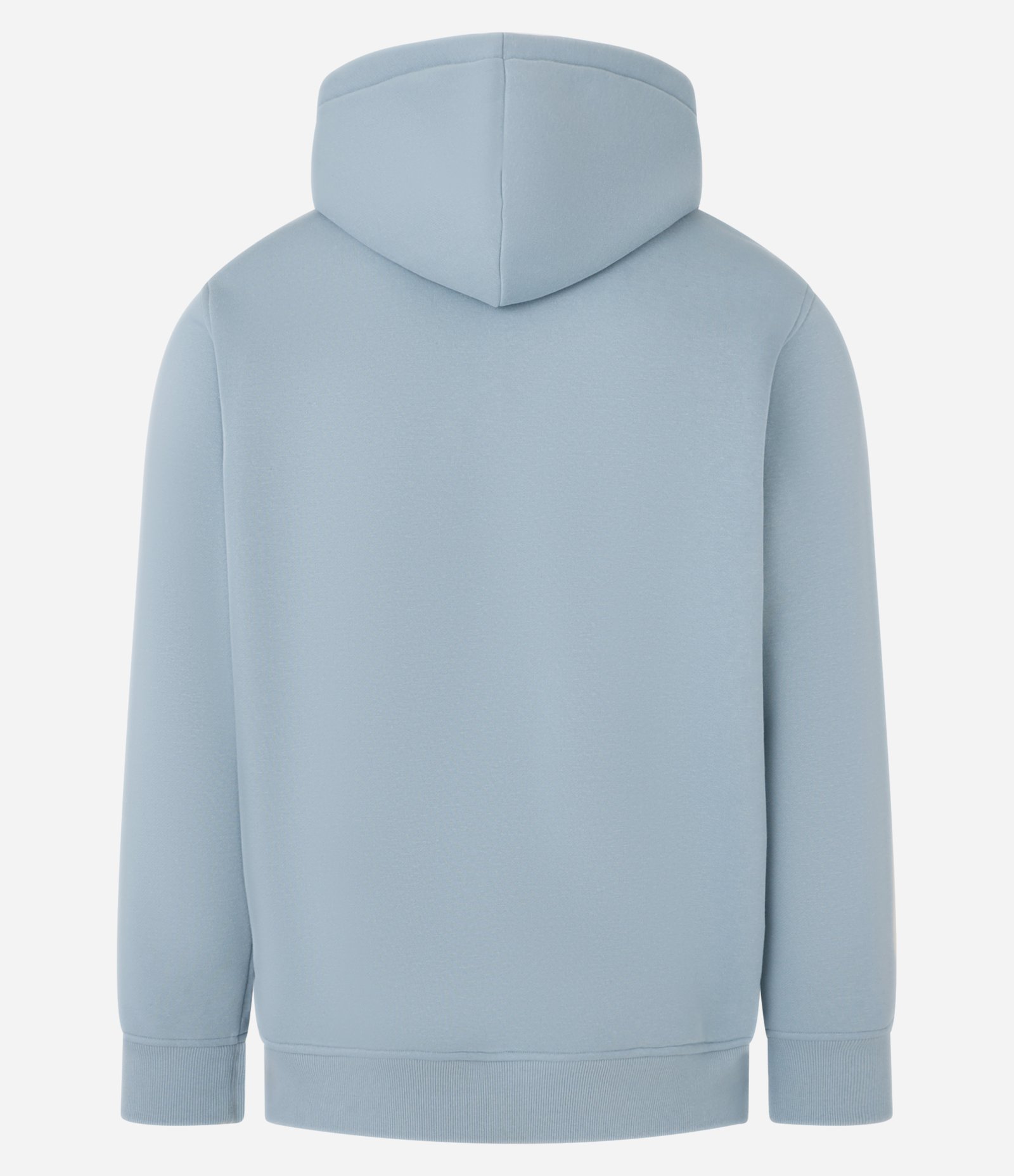 Blusão Fechado Comfort em Moletom com Capuz Azul Claro