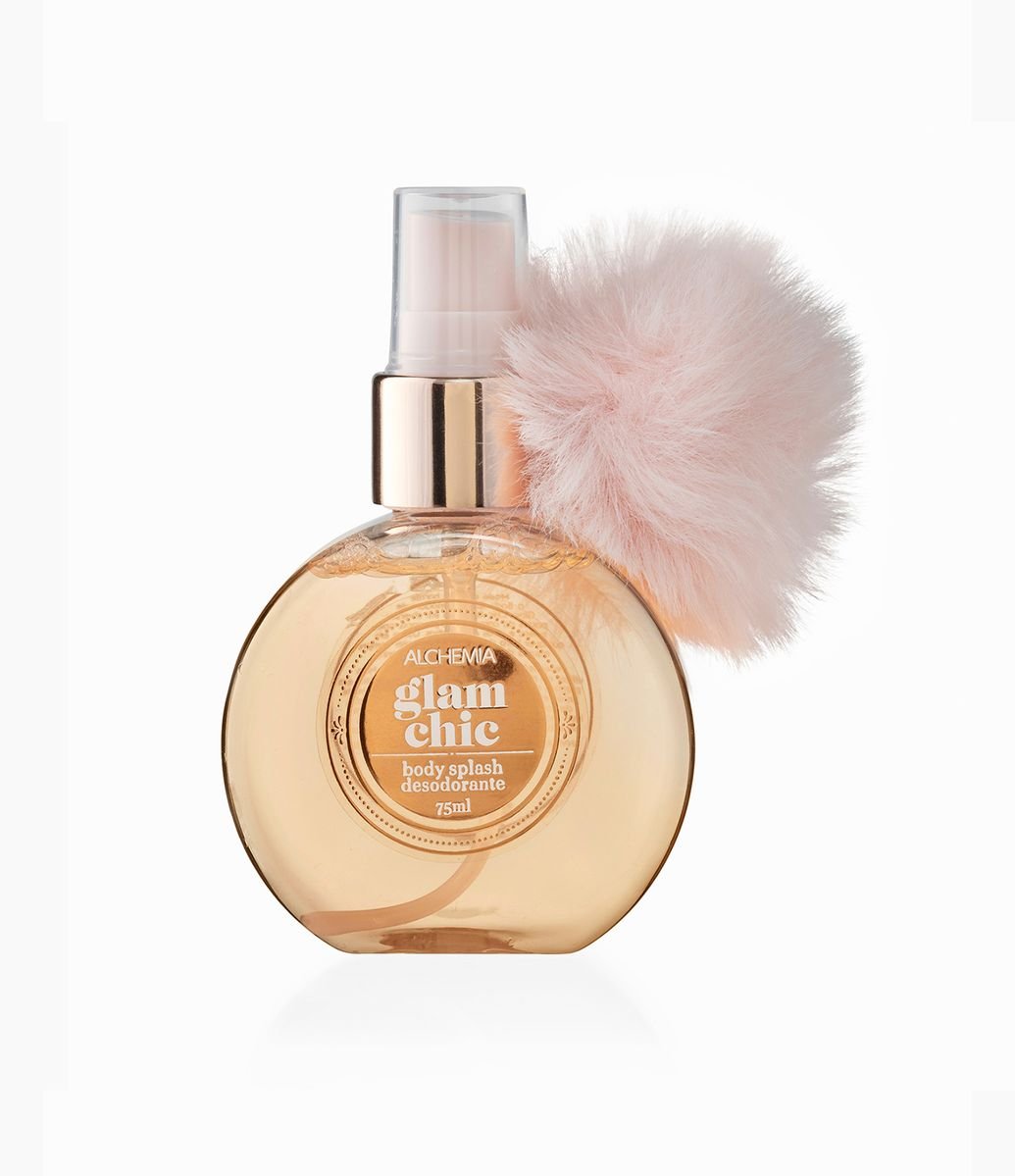 Body Splash Desodorante Corporal Glam Chic com Pompom Alchemia 75ml ...