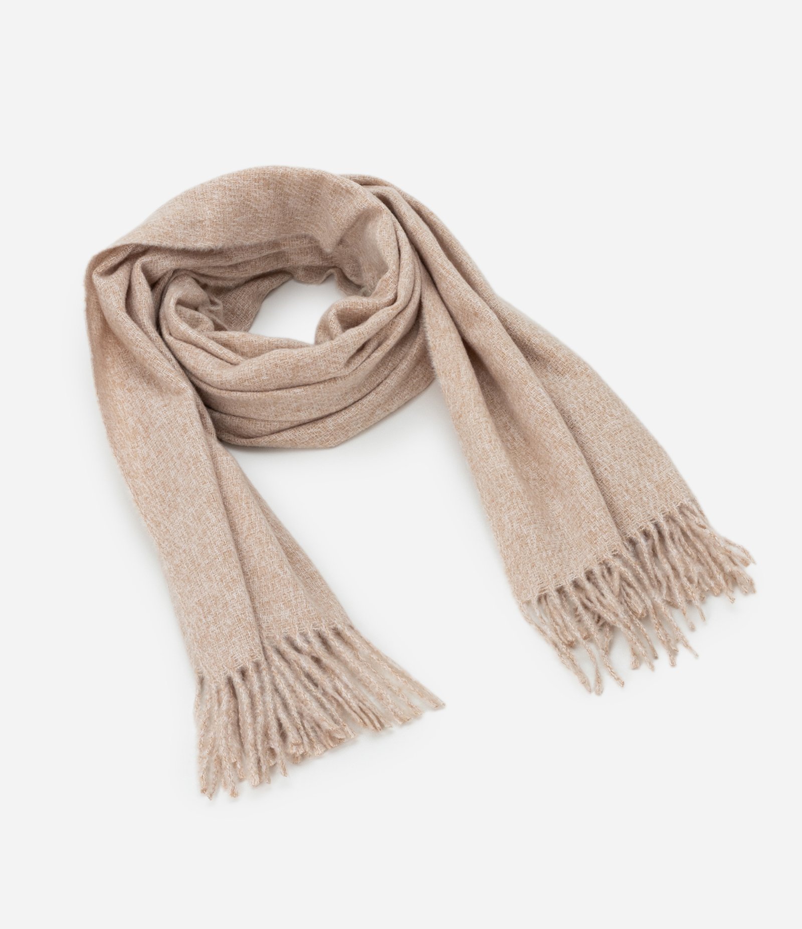 Cachecol Comfy Fil a Fil com Franjas Bege