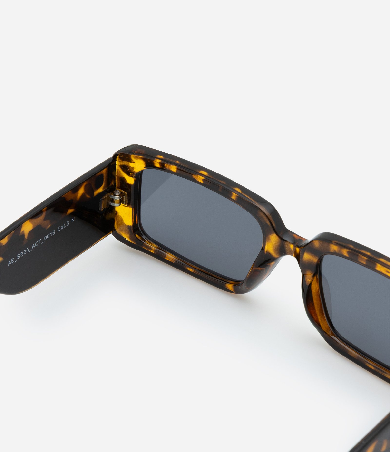 Óculos de Sol Retangular Tartaruga com Haste Larga Tartaruga