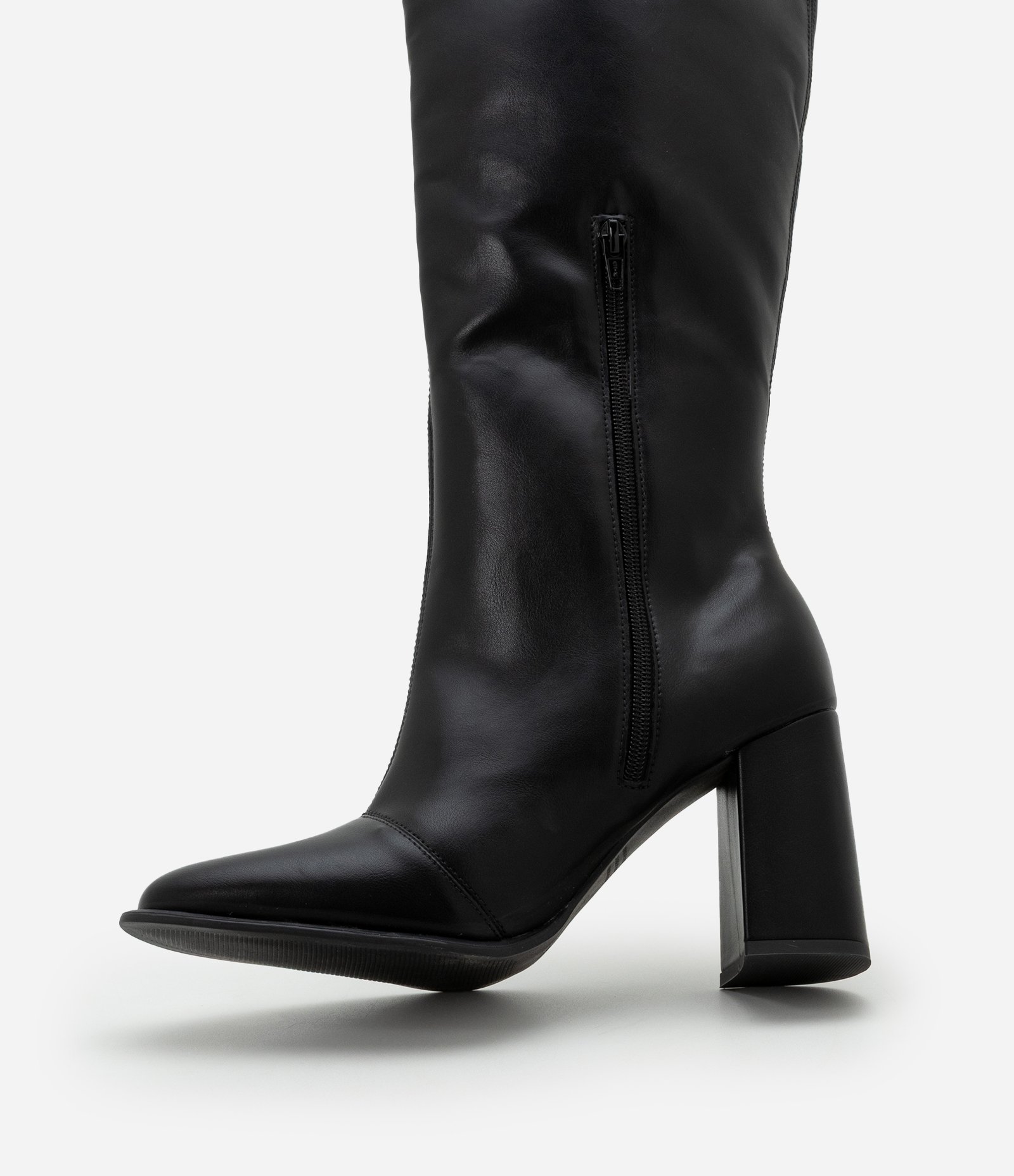 Bota Cano Alto com Lace Up Ajustável Preto