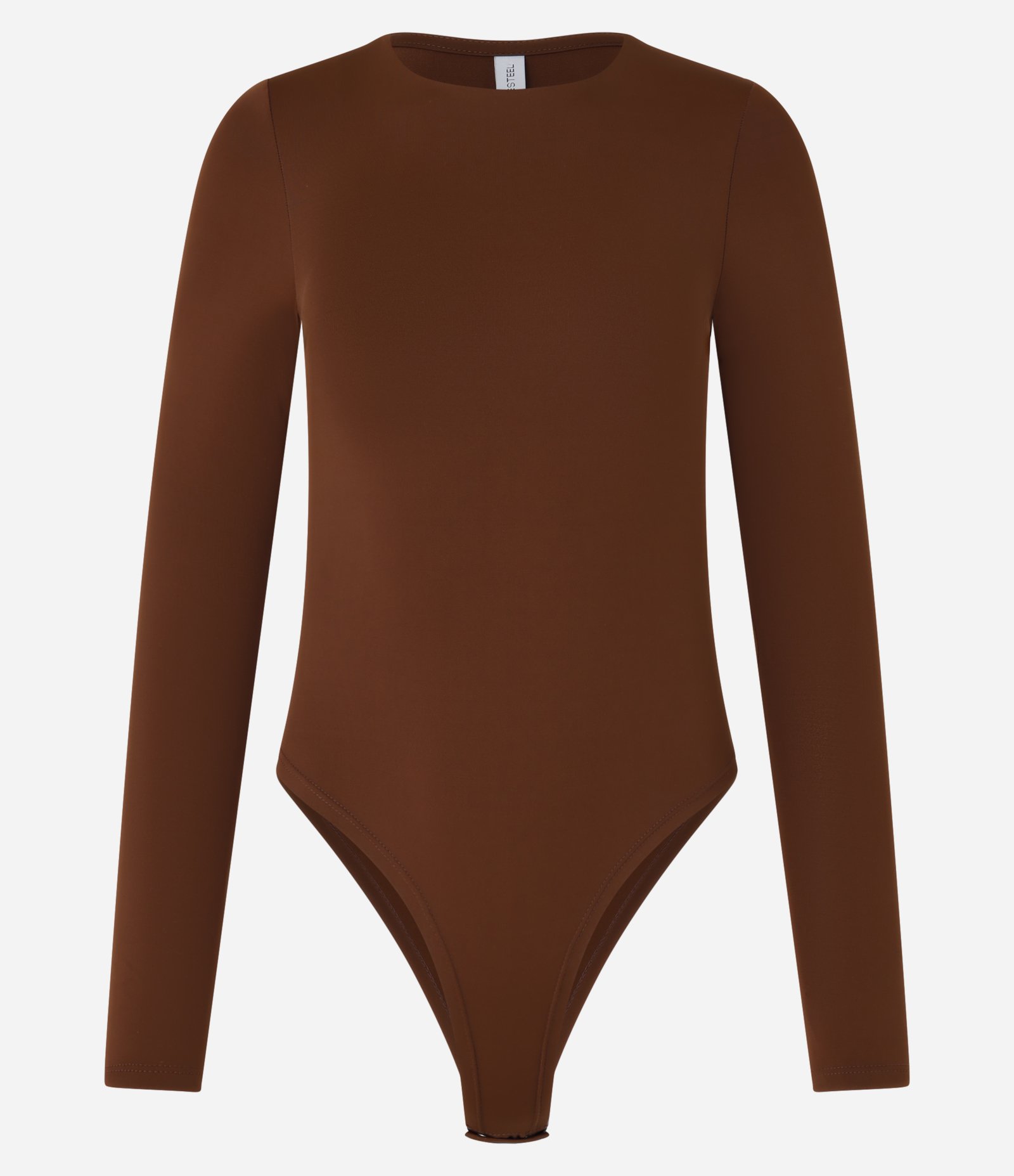 Body em Poliamida Manga Longa Marrom