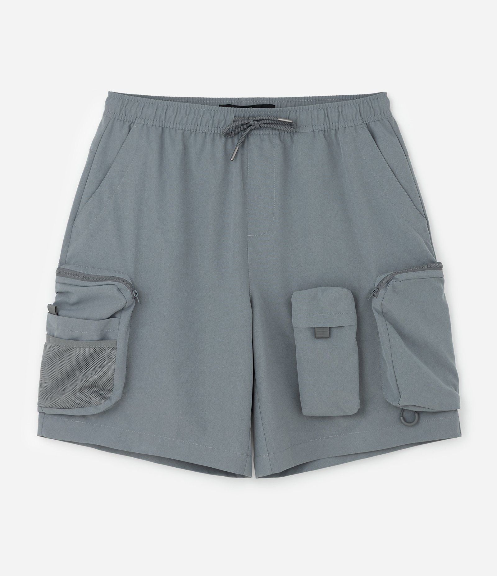 Bermuda Baggy Cropped com Bolsos Cinza Sage