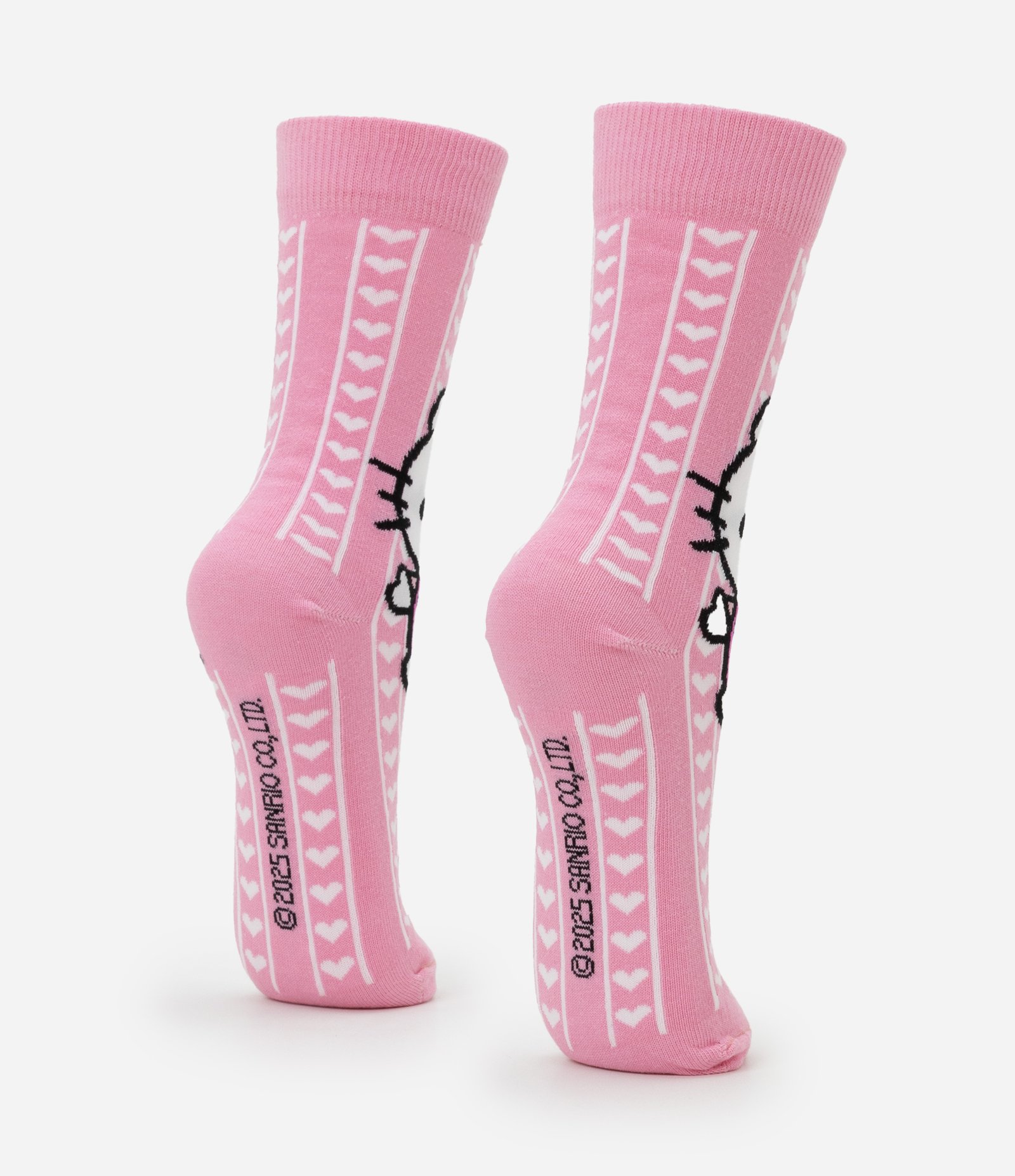 Meia Cano Alto em Algodão com Estampa Hello Kitty Rosa