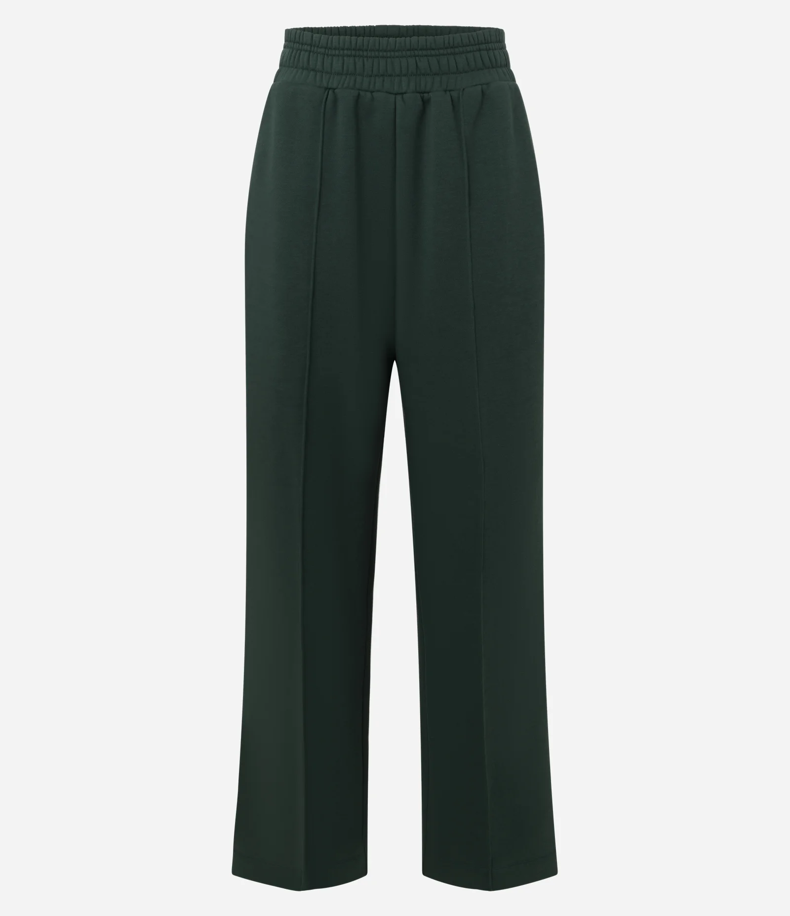 Calça Wide Leg em Moletom com Friso Verde