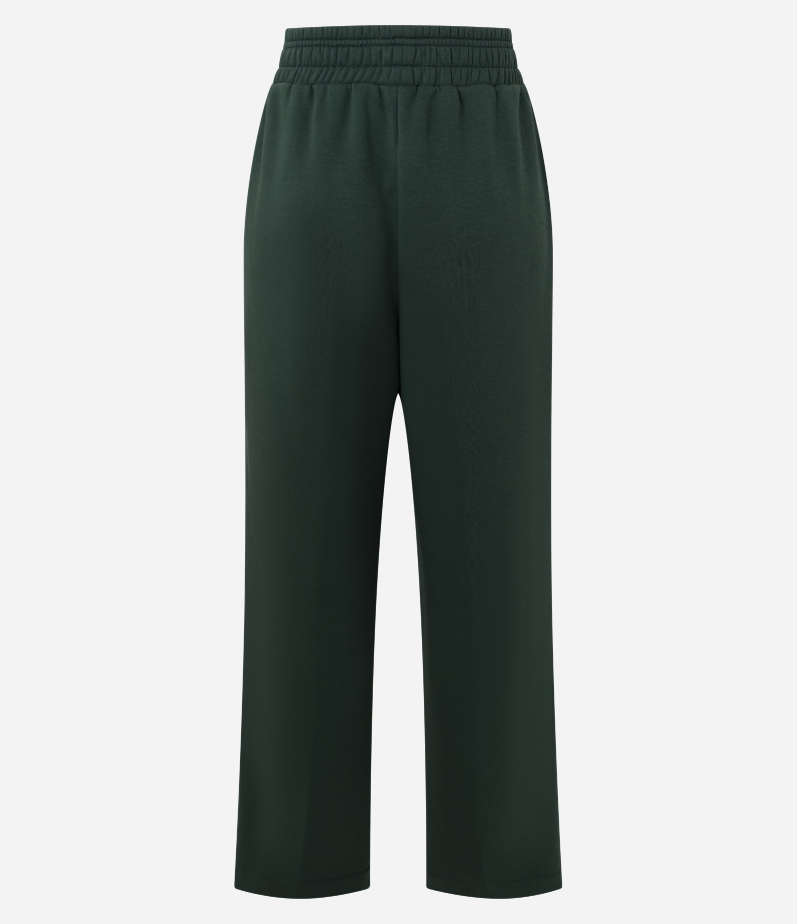 Calça Wide Leg em Moletom com Friso Verde