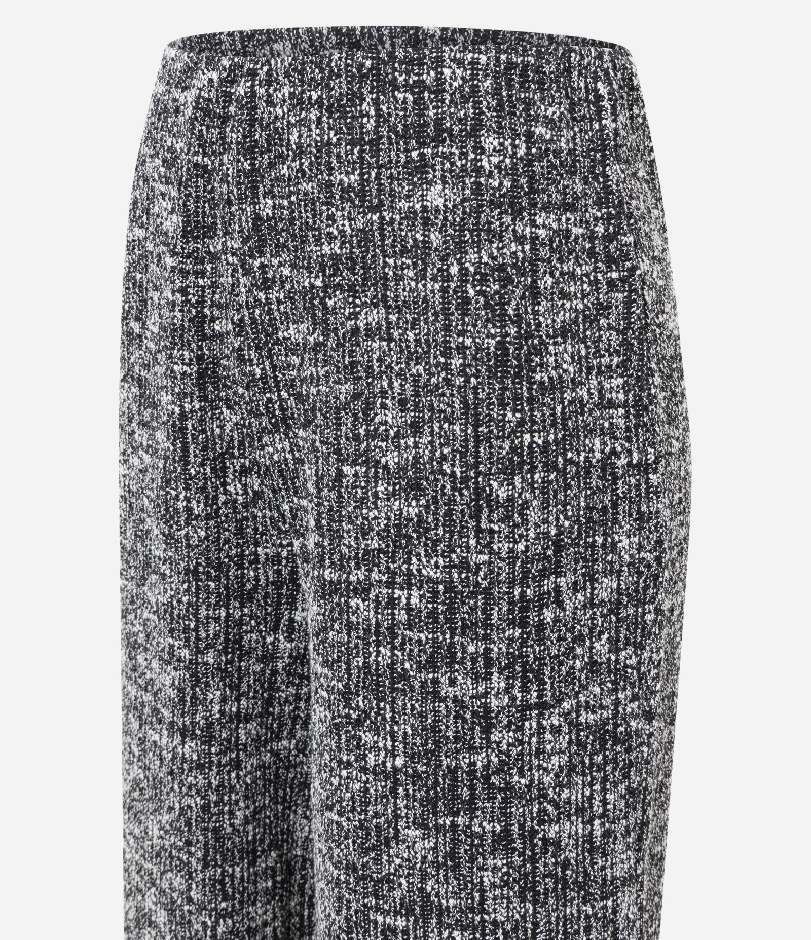 Calça Reta em Tweed com Textura Mesclada Preto