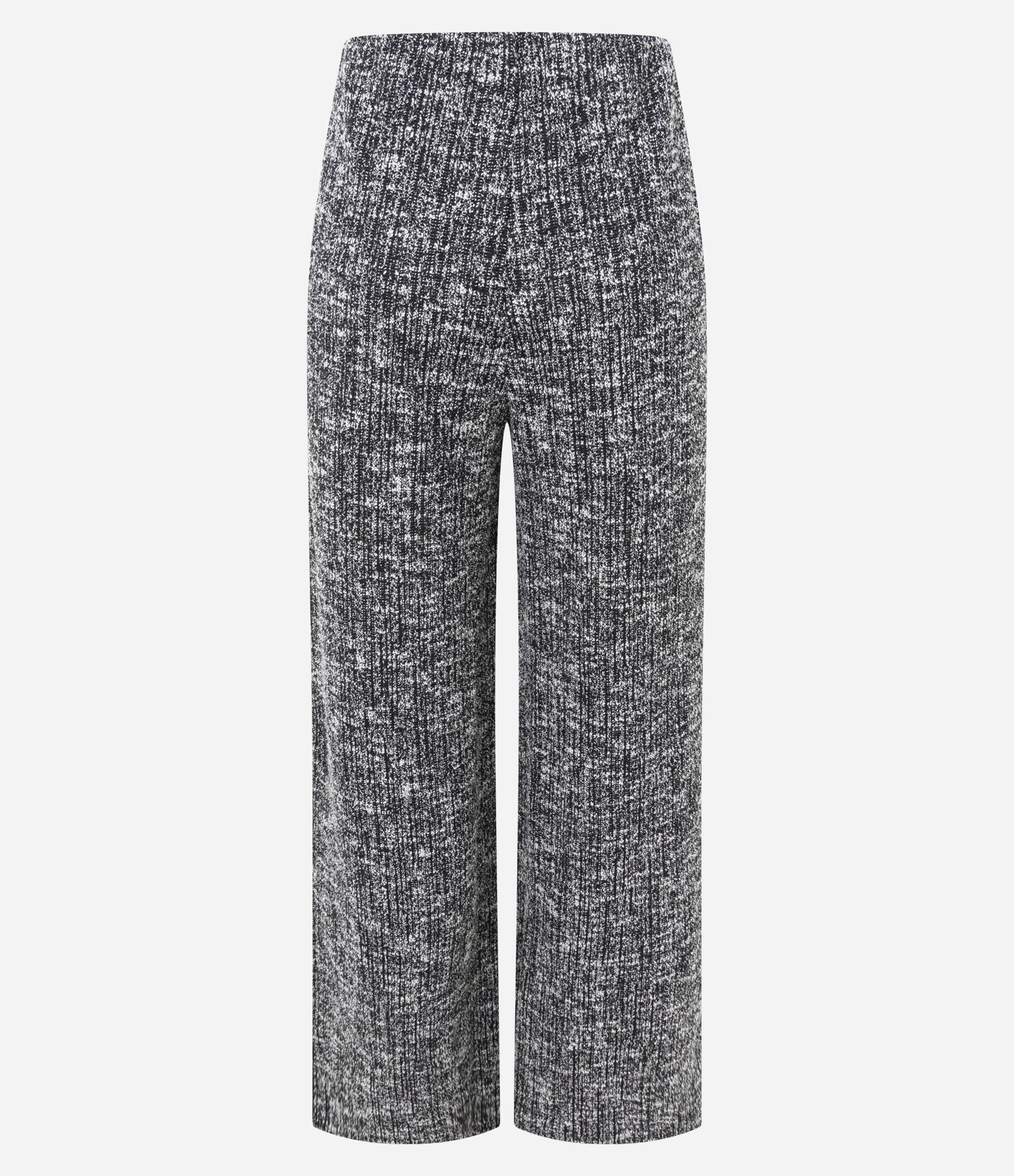 Calça Reta em Tweed com Textura Mesclada Preto