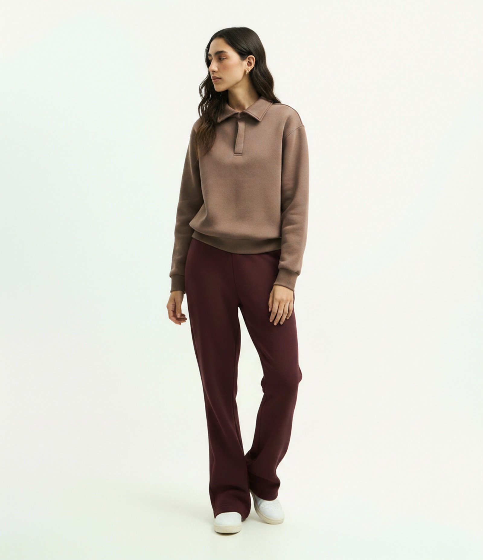 Calça Moletom com Felpa e Cós Elástico Vinho