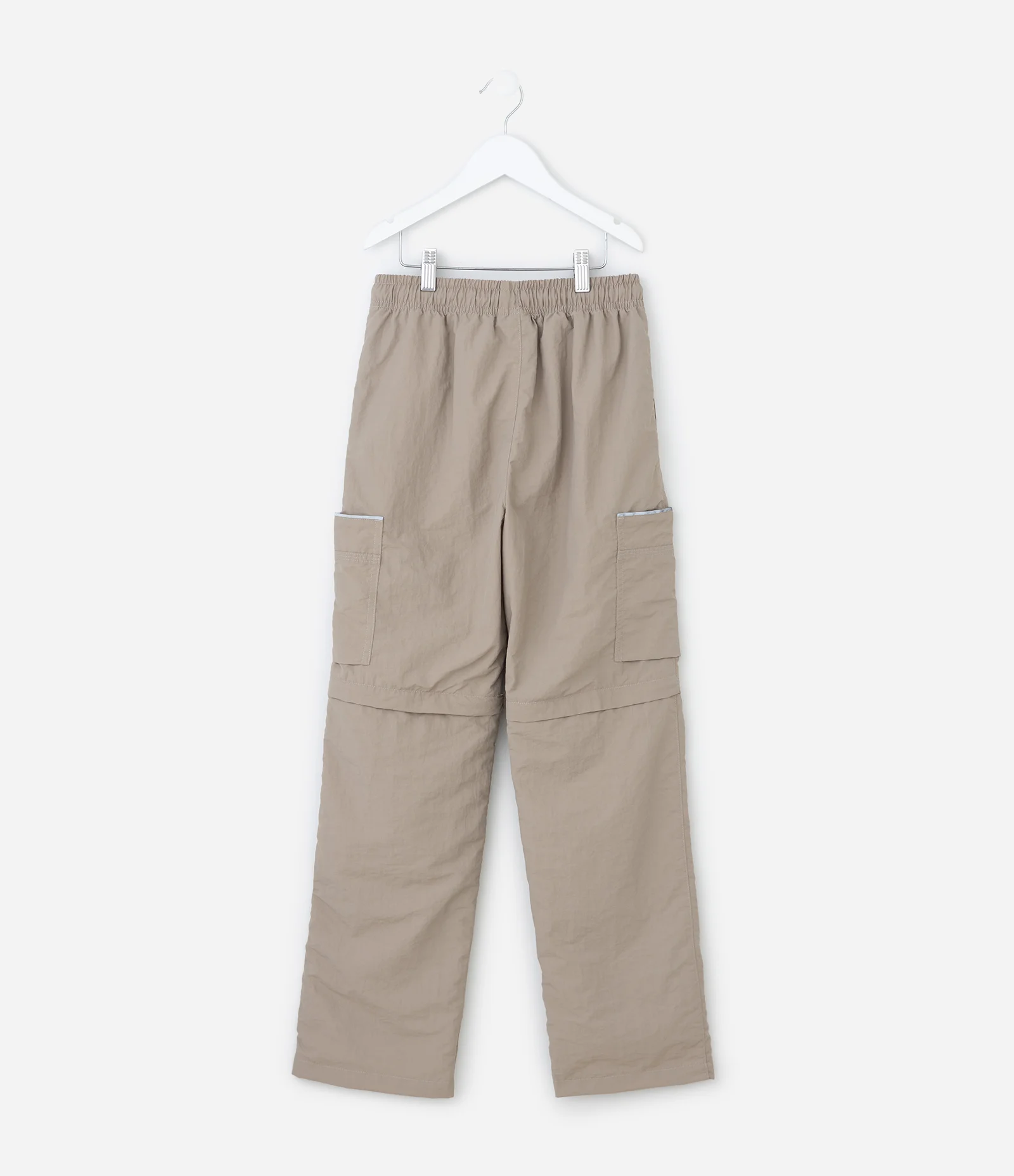 Calça Vira Bermuda Infantil com Bolsos Cargo – Tam 5 a 14 Anos Bege