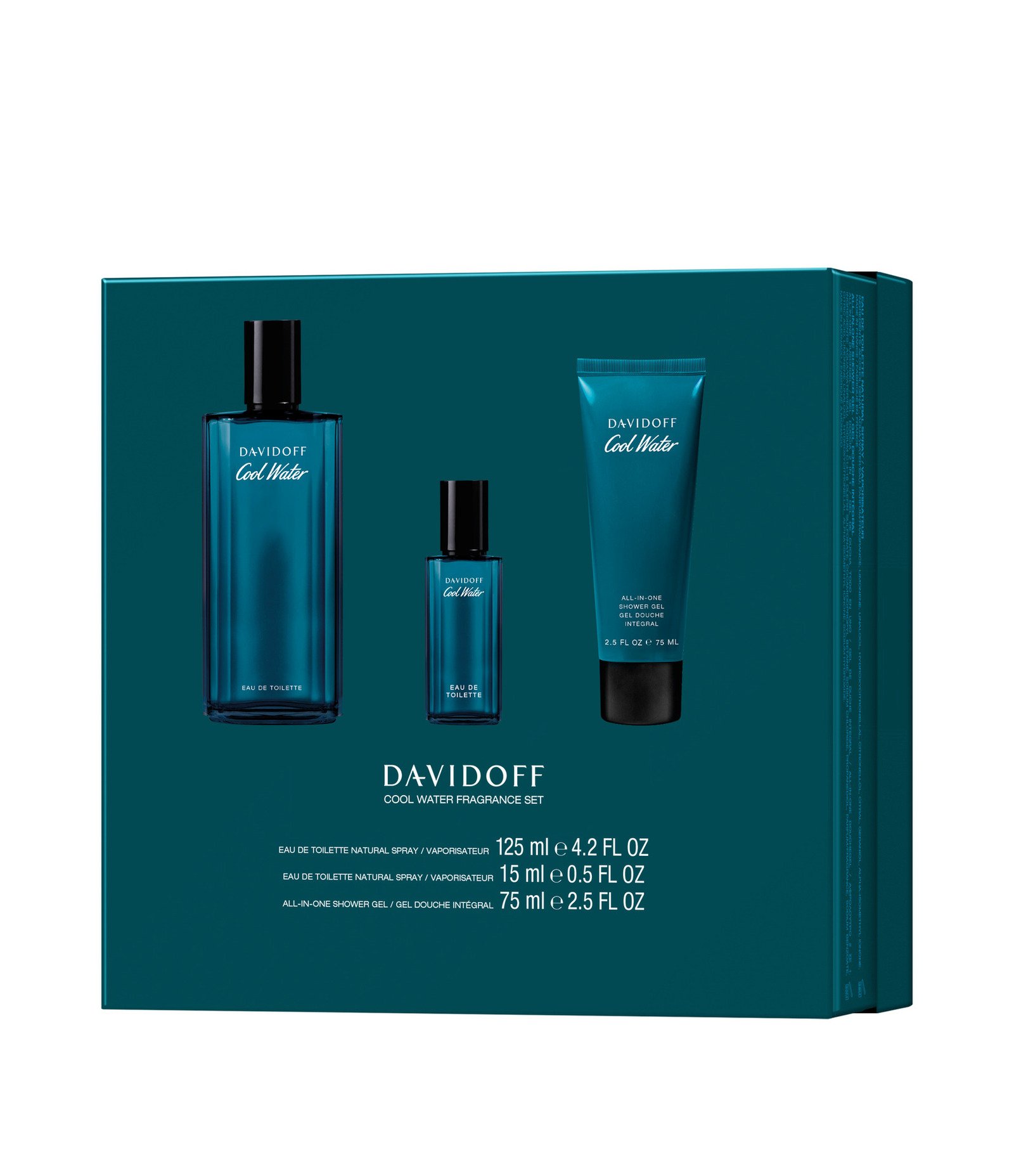 Kit Davidoff Coll Water Man EDT 125ml + Body Lotion 75ml + Travel Size ...