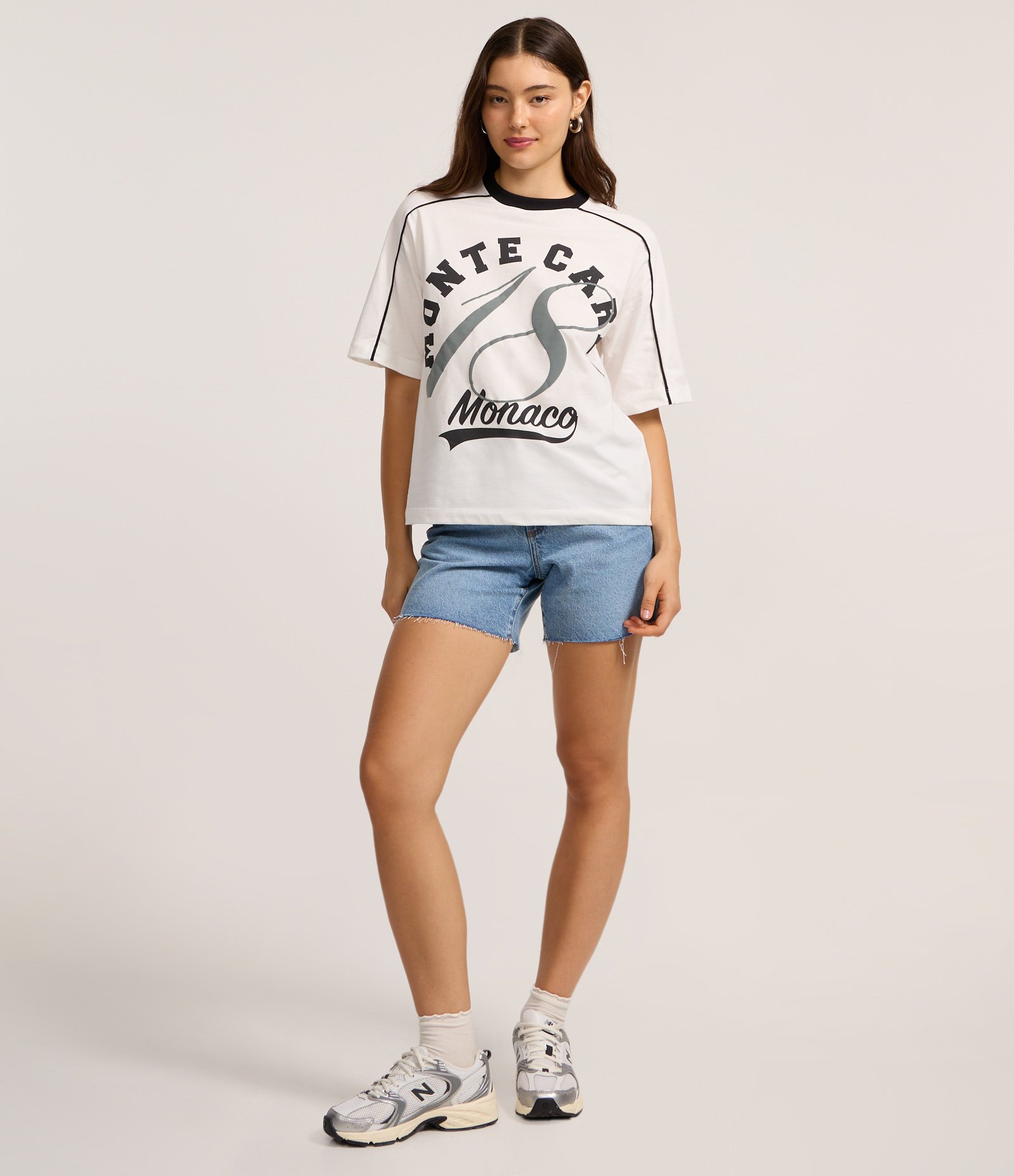 Camiseta em Algodão com Estampa Lettering Monte Carlo Branco