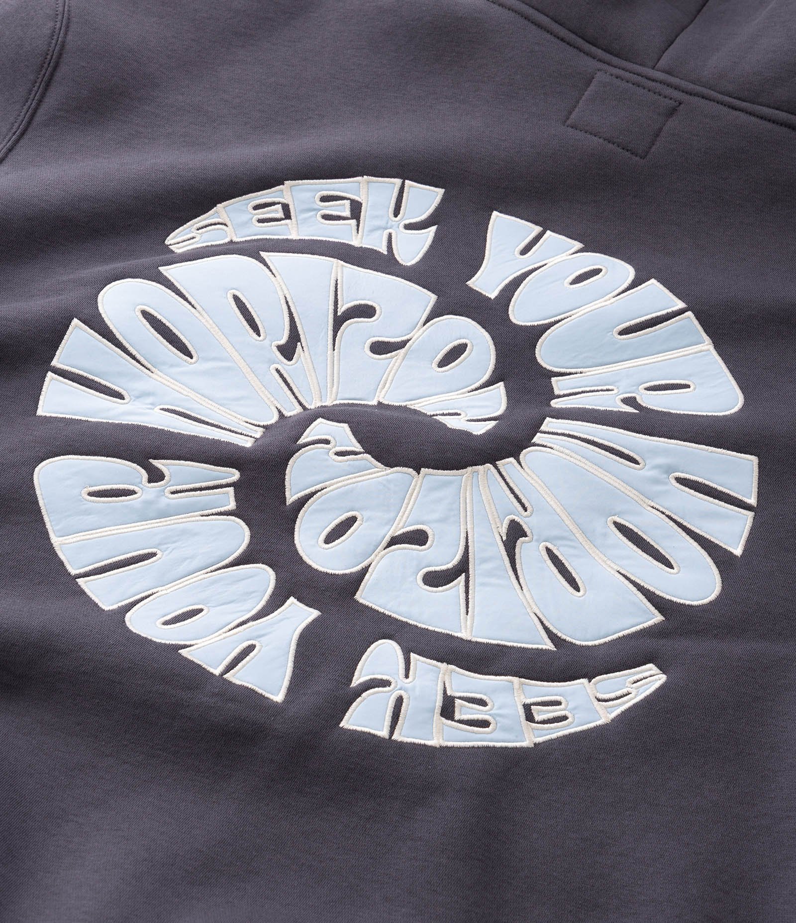 Moletom com Lettering Seek Your Horizon e Capuz Cinza