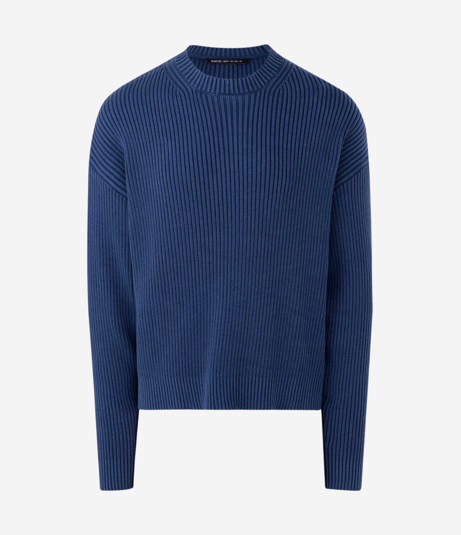 Suéter Tricô Texturizado Acid Wash Boxy Azul