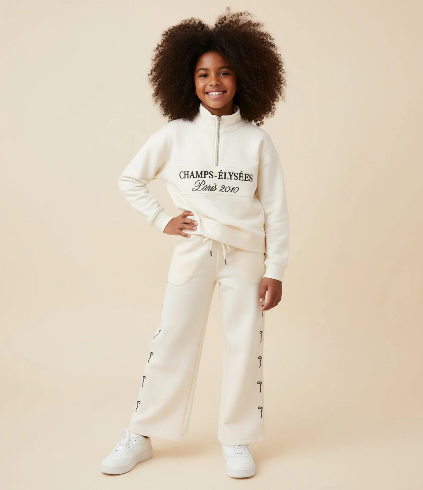 Calça Infantil Wide Leg em Modal com Estampa de Laços – Tam 5 a 14 Anos ...