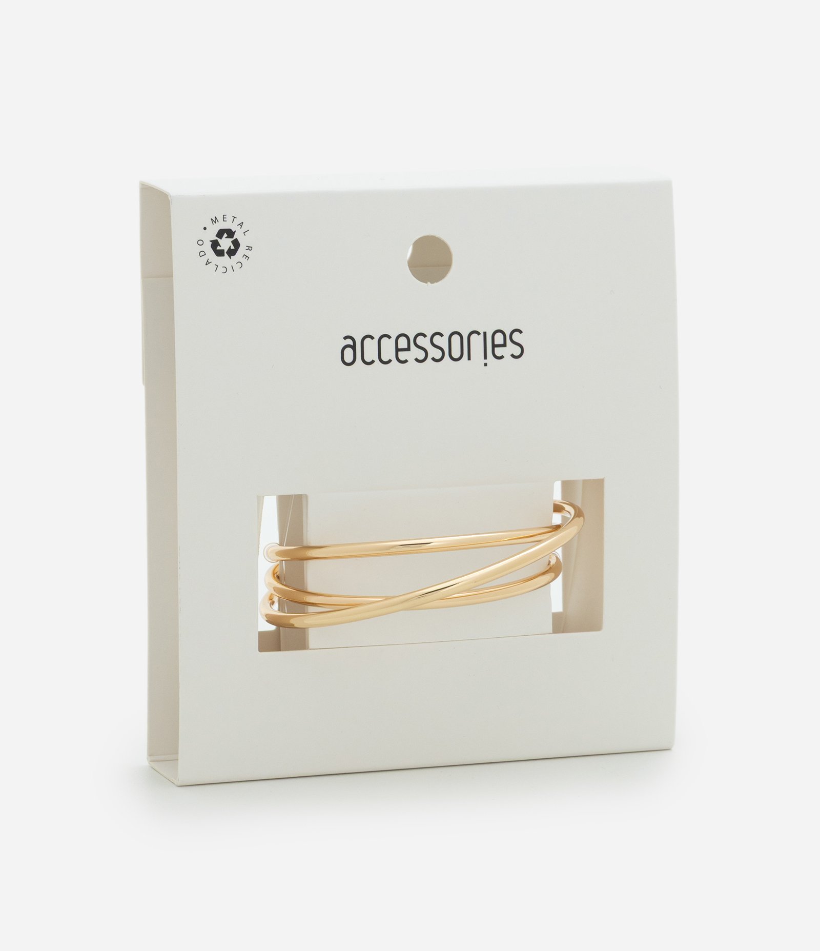 Bracelete Metal Ponte Dupla Light Gold Dourado