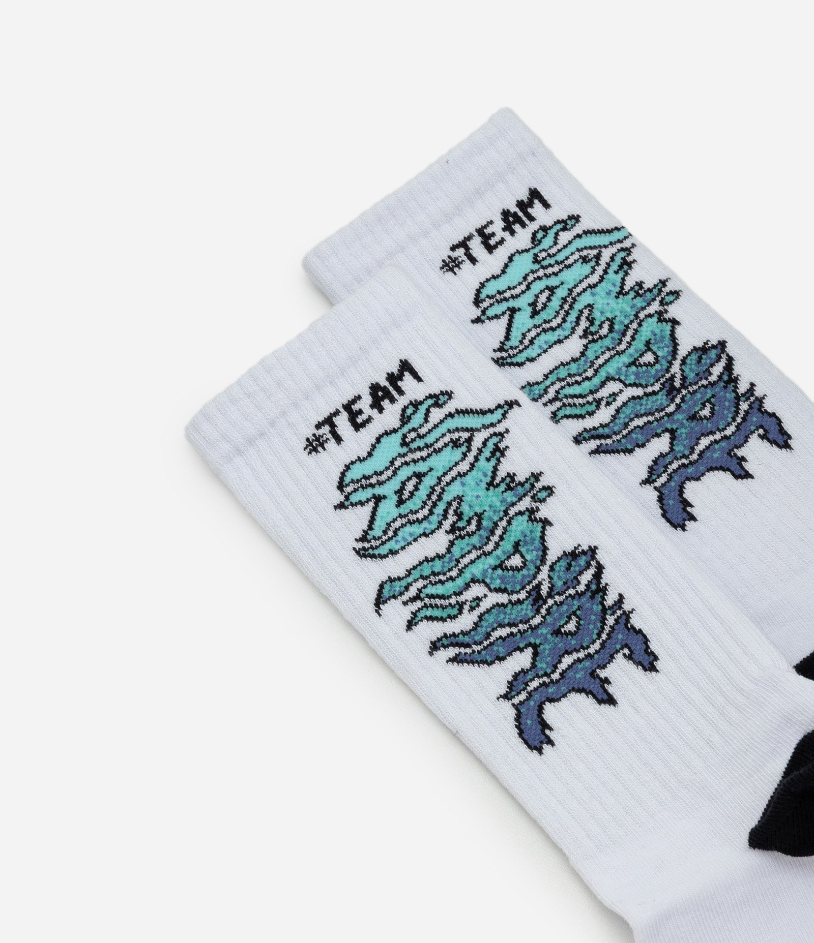 Meia Cano Longo em Algodão com Lettering Vampire Branco