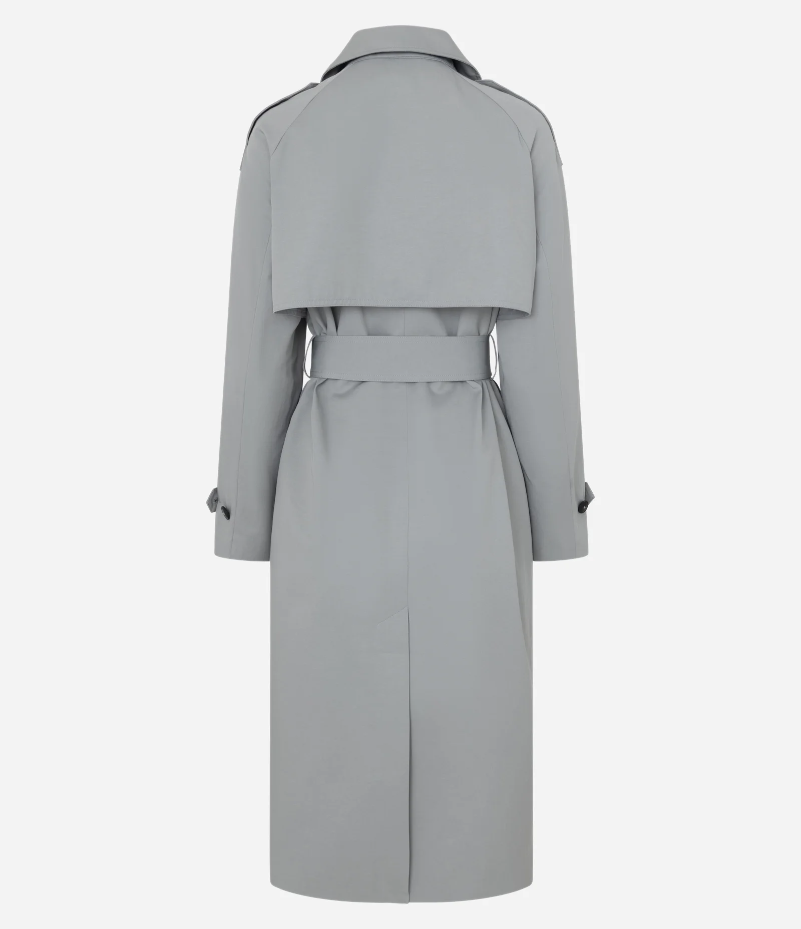 Trench Coat com Faixa Para Amarração na Cintura Cinza