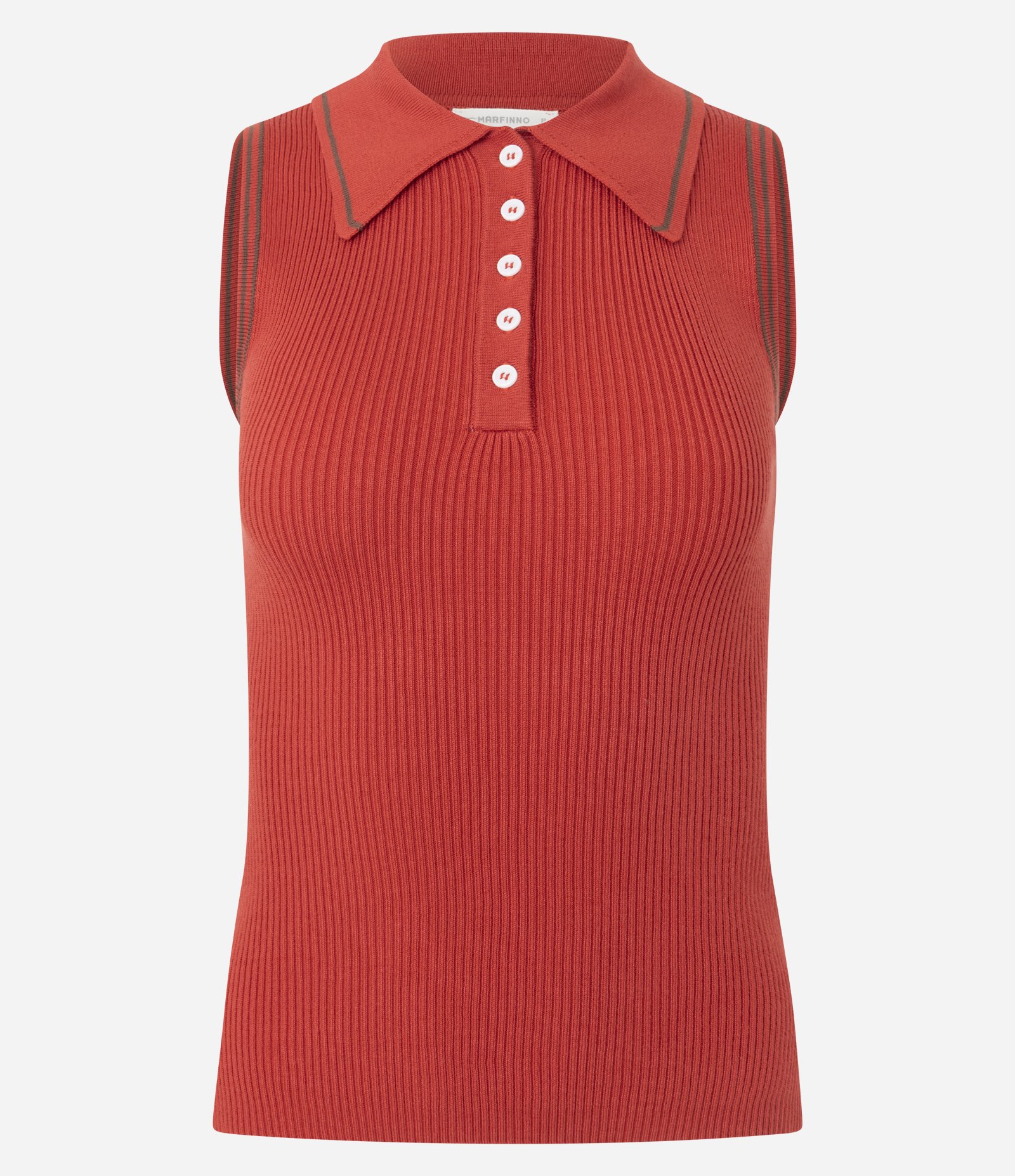 Blusa Regular em Tricô com Viés Contrastantes Laranja