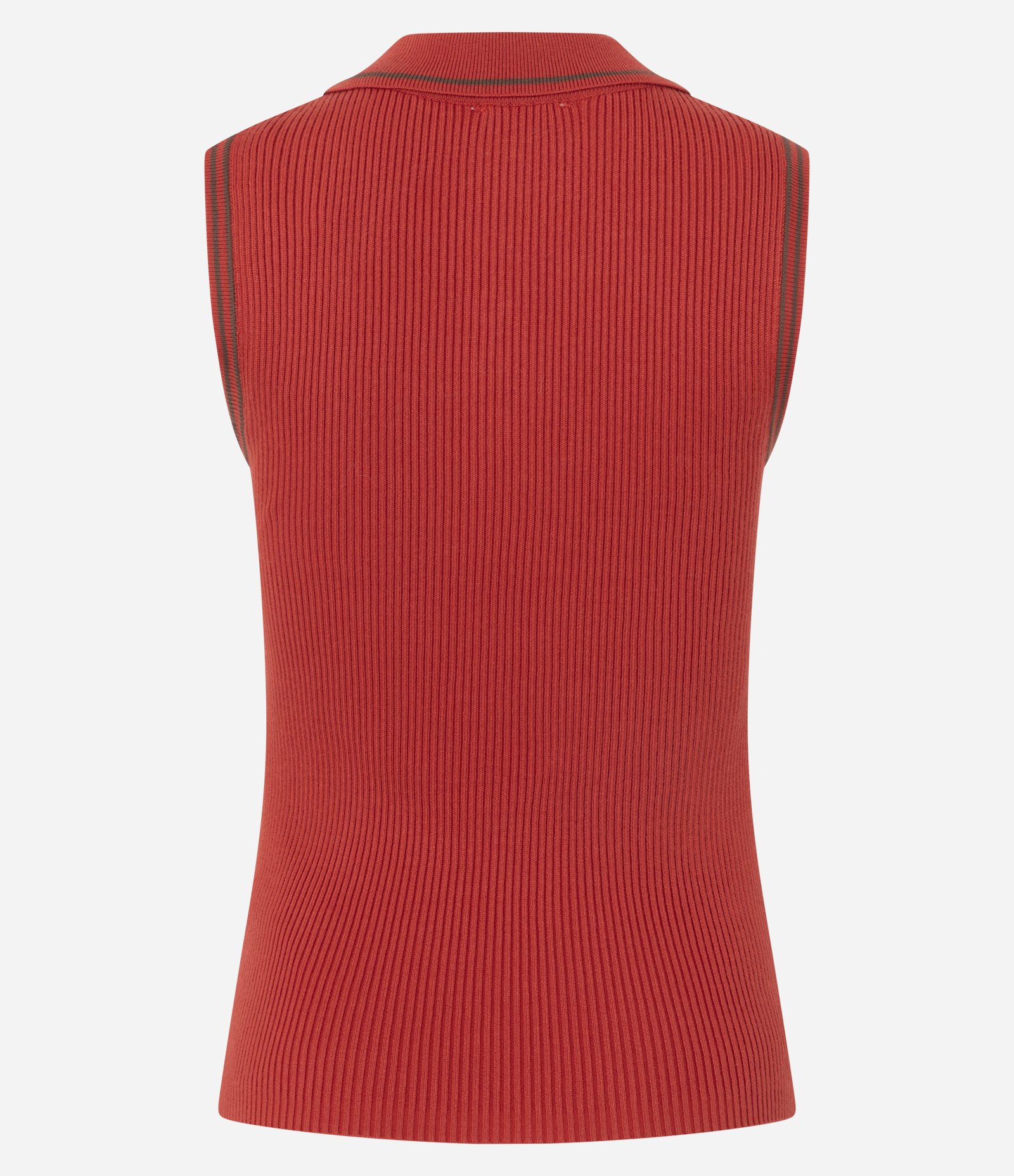 Blusa Regular em Tricô com Viés Contrastantes Laranja