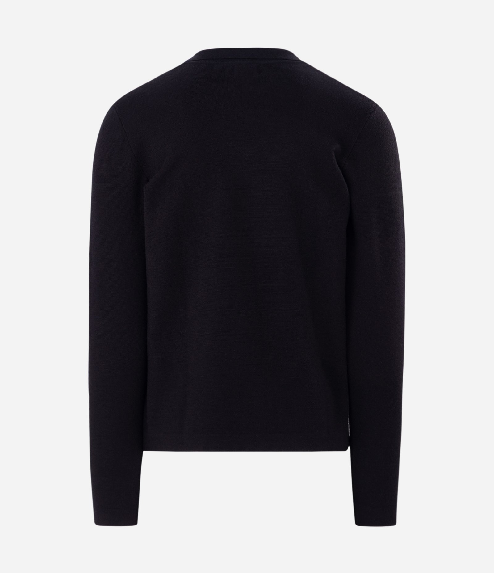 Suéter Retilínea com Gola Polo e Zíper Preto