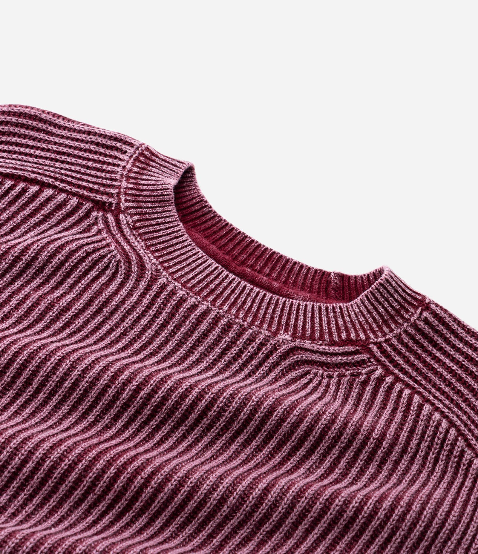 Suéter Masculino Tricô Pesado Texturizado Raglan Vermelho