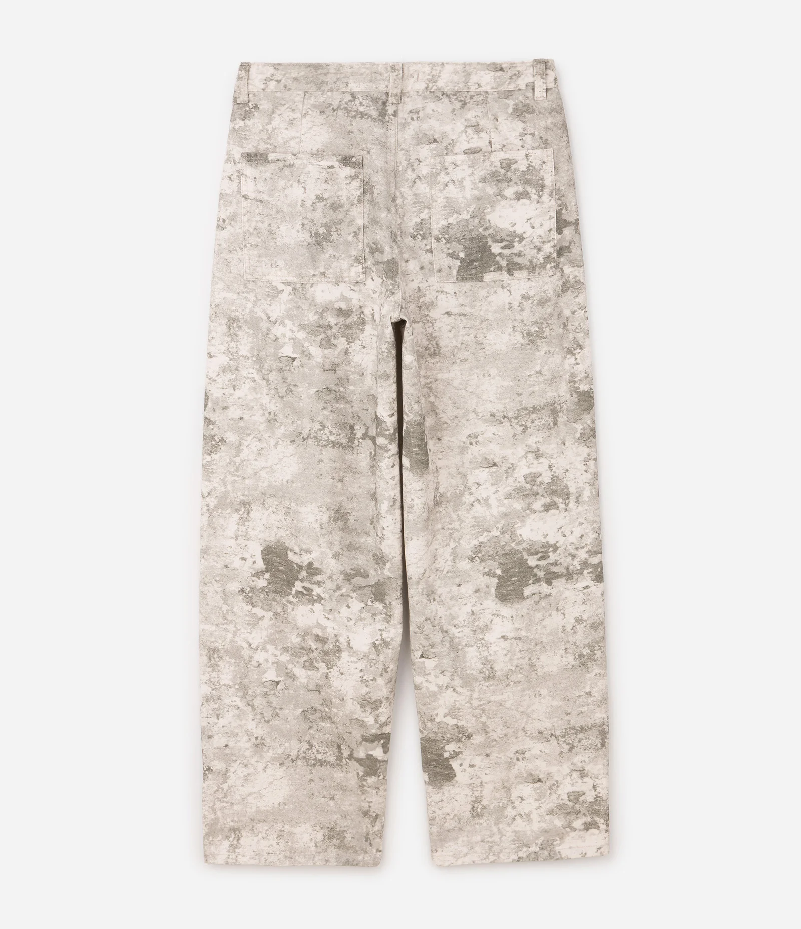 Calça Sarja Super Baggy Estampada Cinza