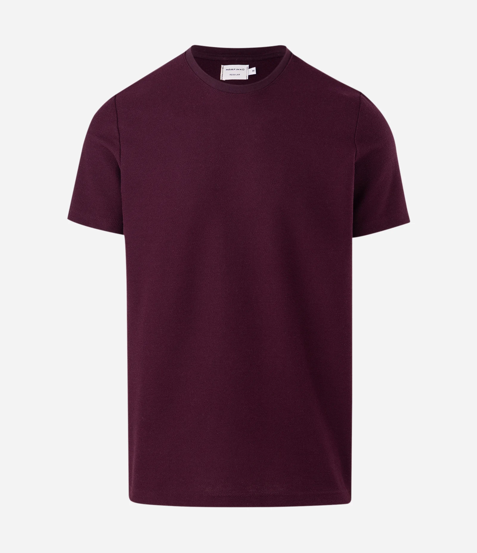 Camiseta Regular Básica com Textura Colmeia Vinho